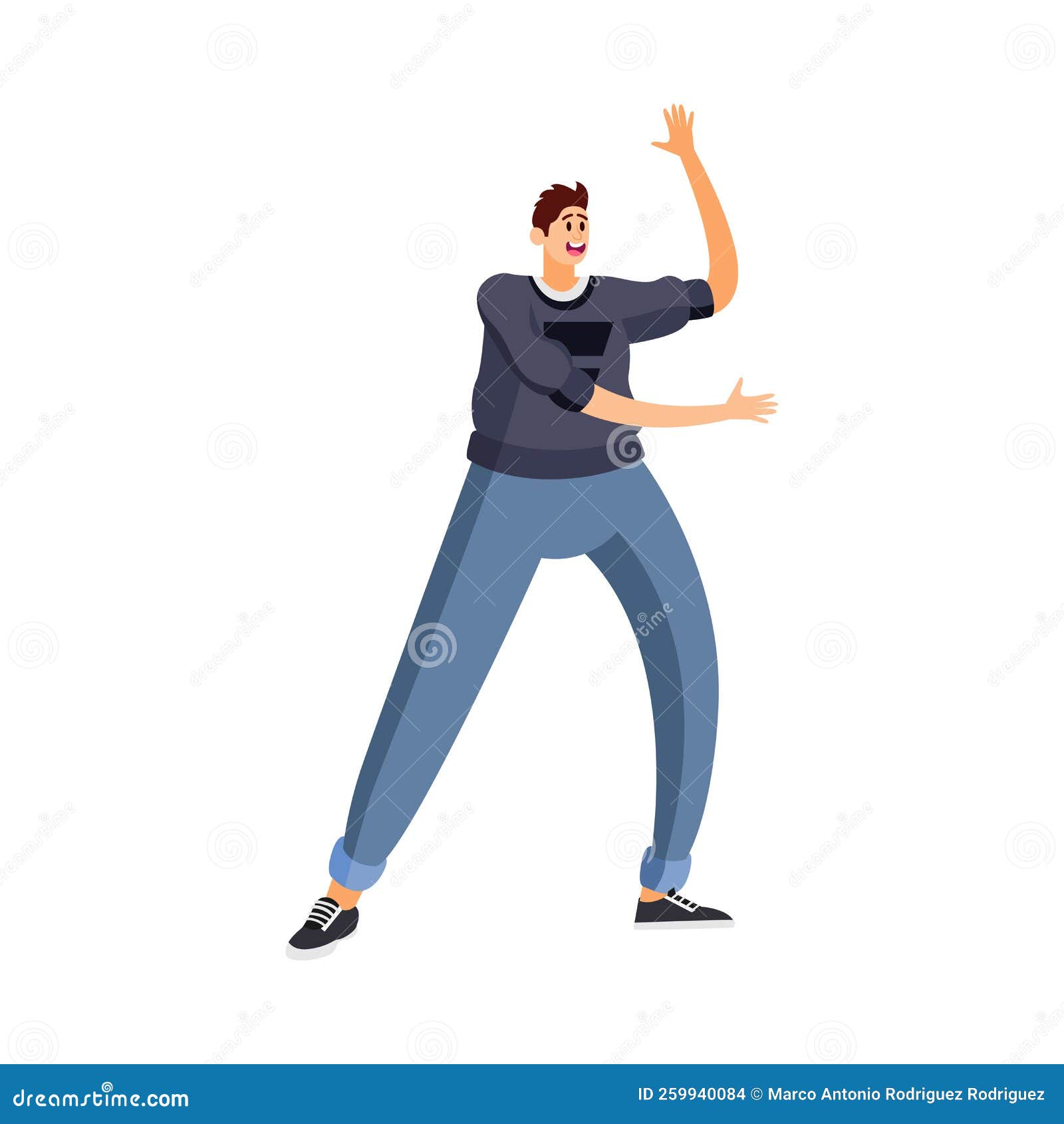 Isolated Happy Man Dancing Hobby Vector Stock Vector - Illustration of ...