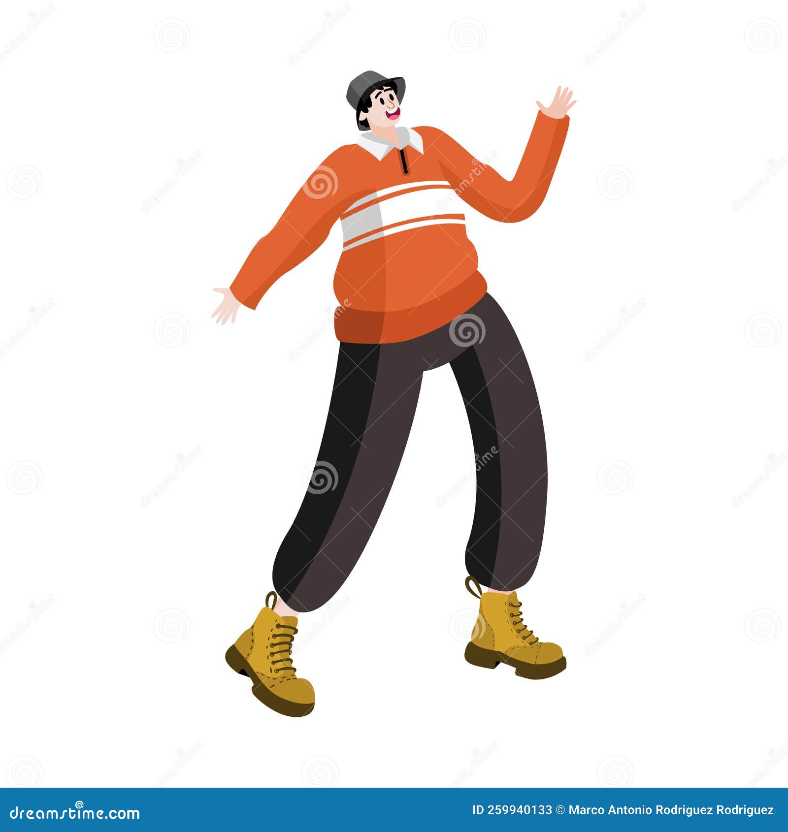 Isolated Happy Man Dancing Hobby Vector Stock Illustration ...