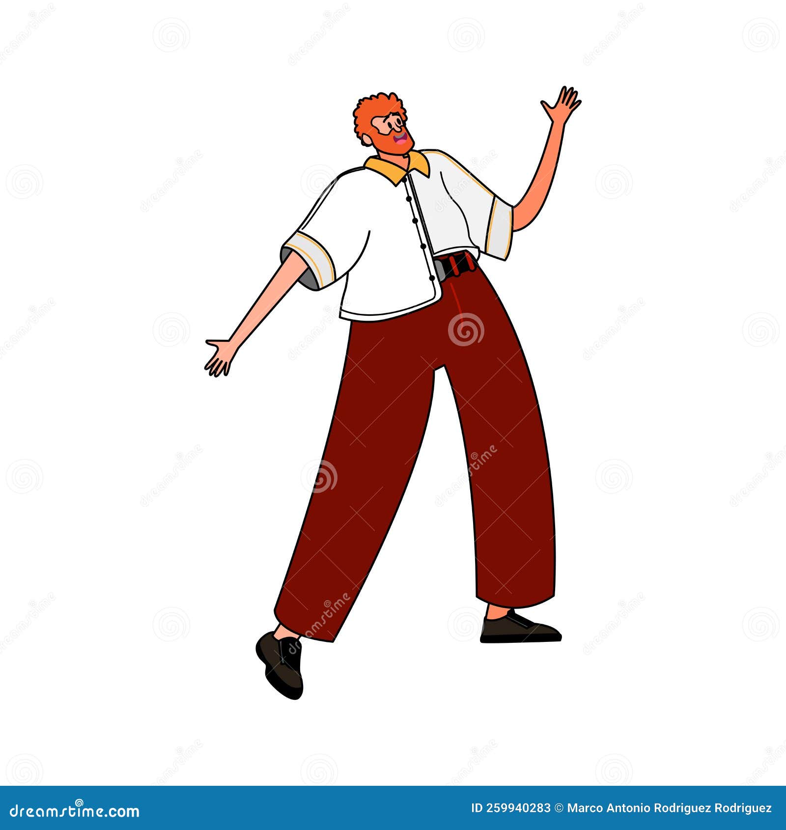 Isolated Happy Man Dancing Hobby Vector Stock Vector - Illustration of ...
