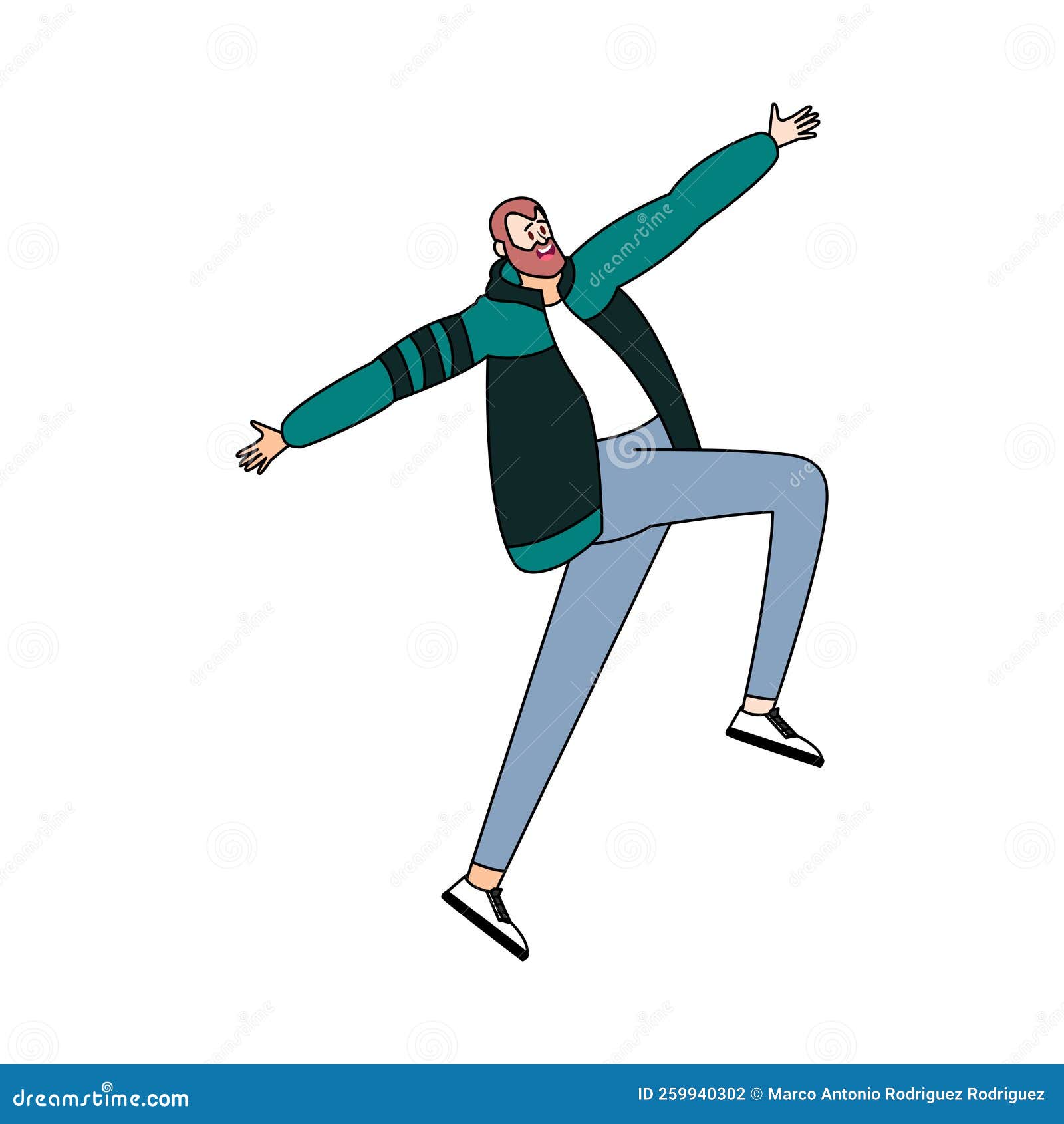 Isolated Happy Man Dancing Hobby Vector Stock Vector - Illustration of ...