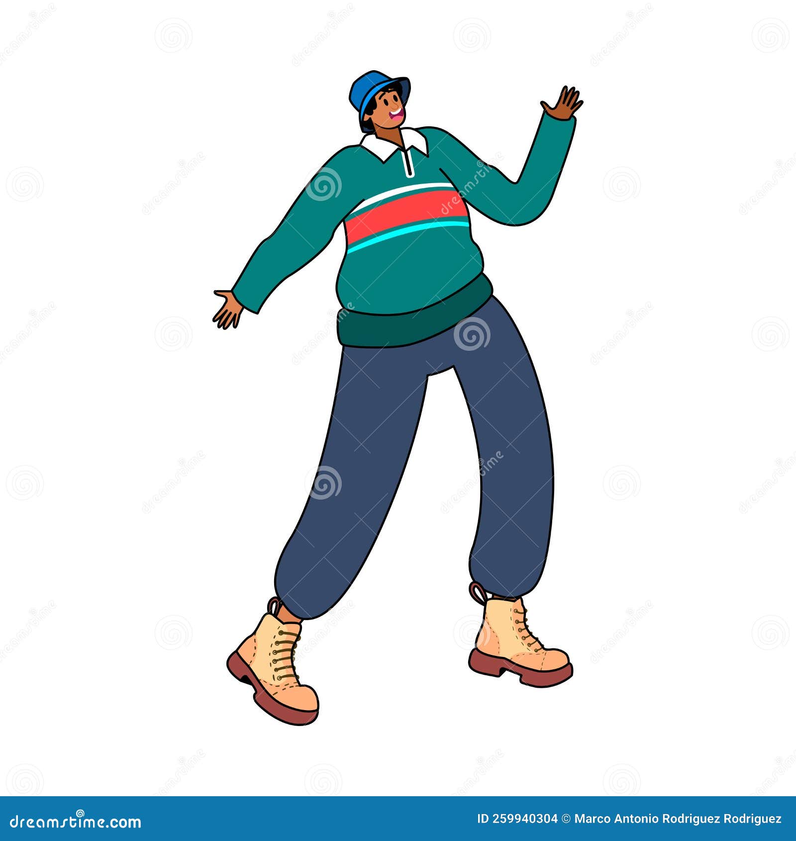 Isolated Happy Man Dancing Hobby Vector Stock Vector - Illustration of ...