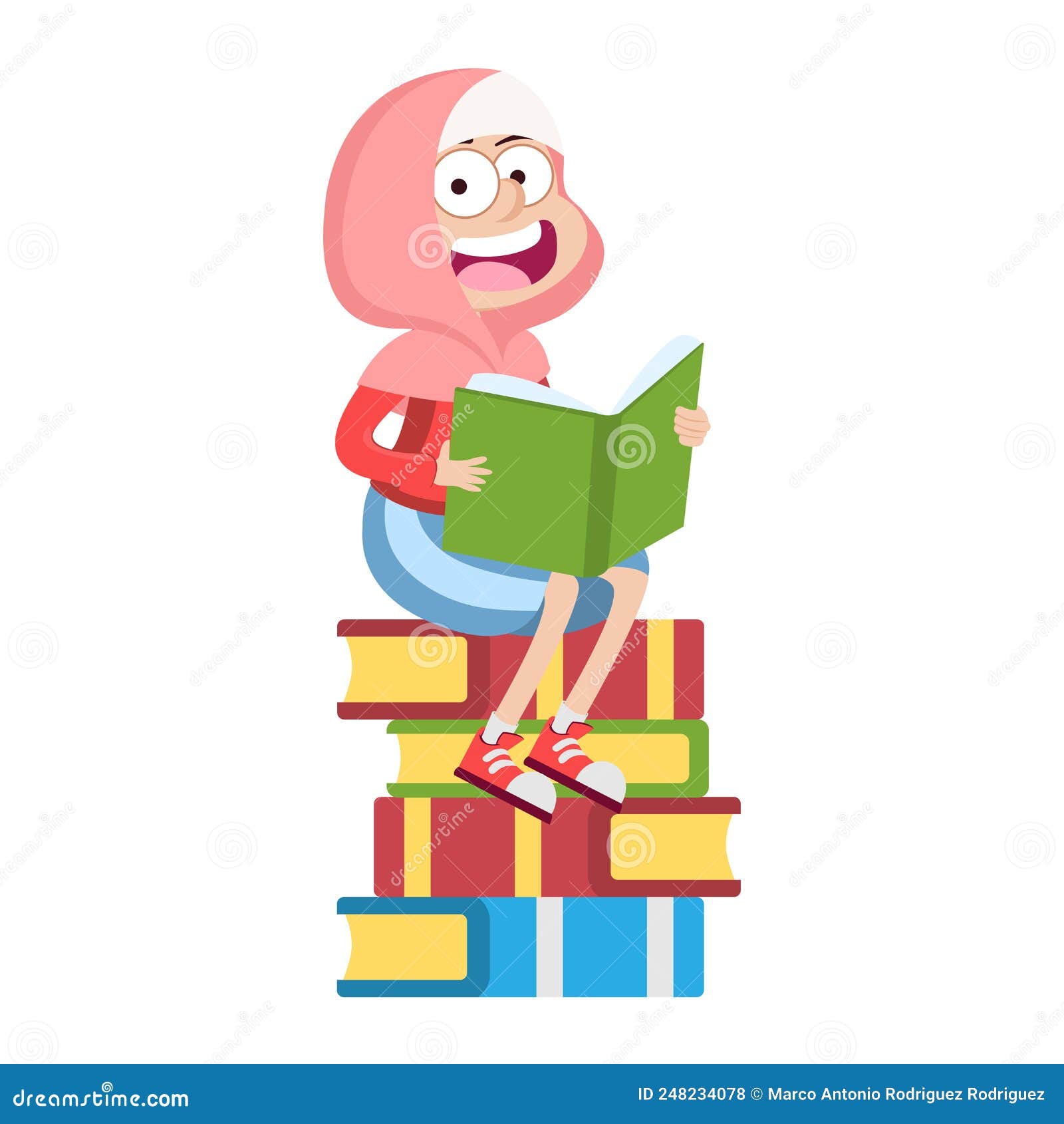 Isolated Happy Muslim Student Girl Vector Stock Vector - Illustration ... Isolated Happy Muslim Student Girl Vector Stock Vector - Illustration ...