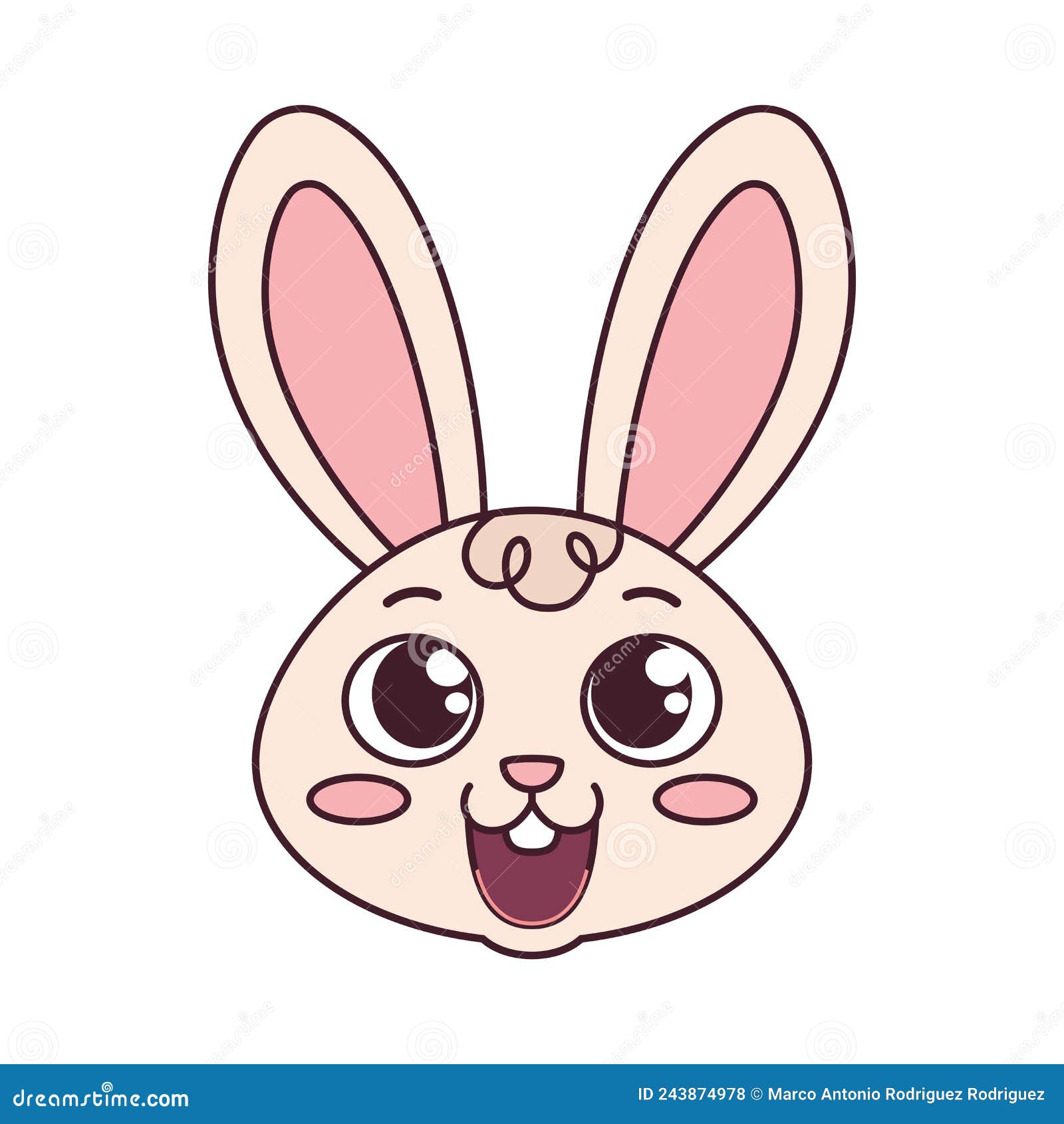 Isolated Happy Rabbit Cartoon Avatar Vector Stock Vector - Illustration ...