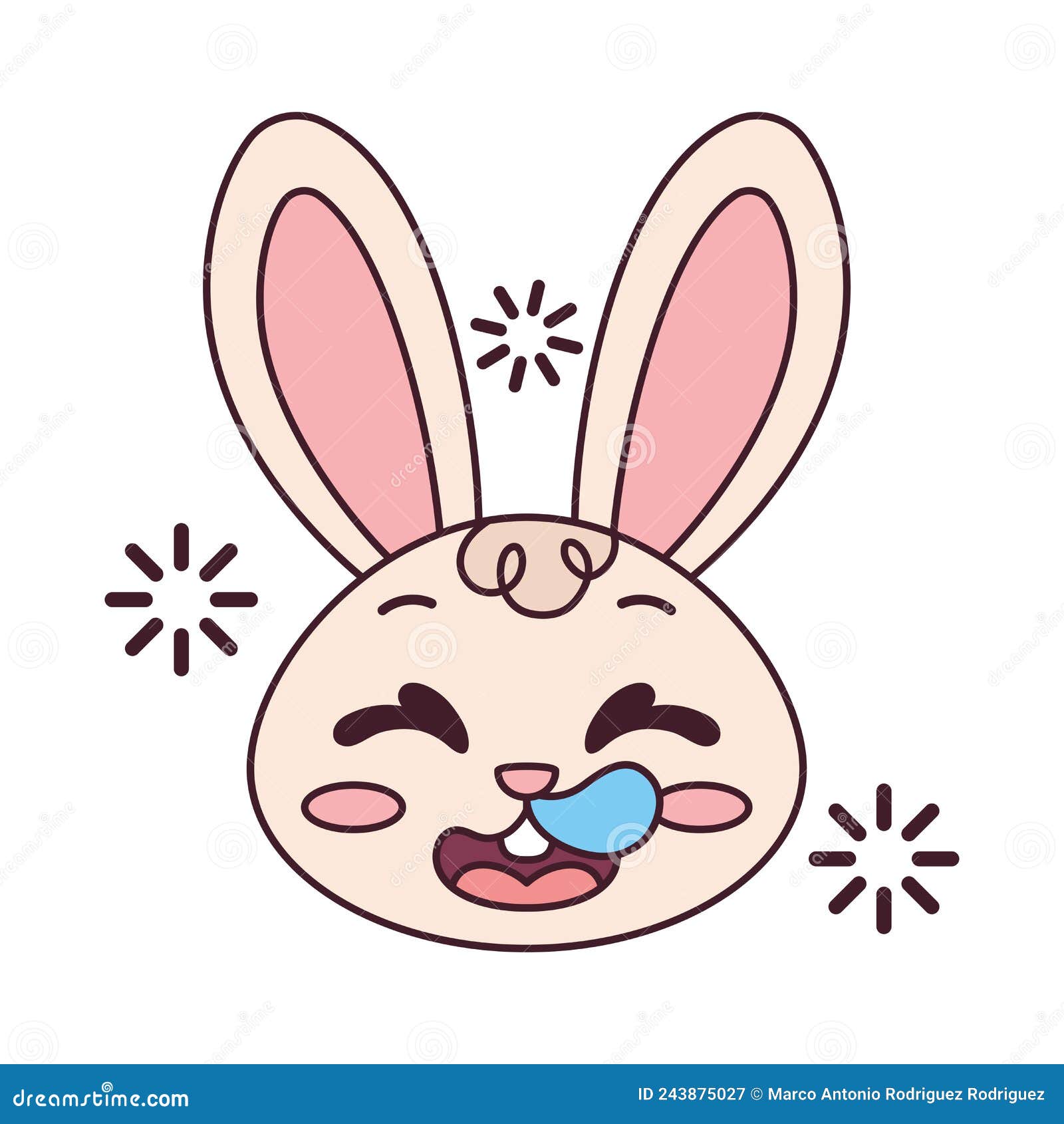 Isolated Happy Rabbit Cartoon Avatar Vector Stock Vector - Illustration ...