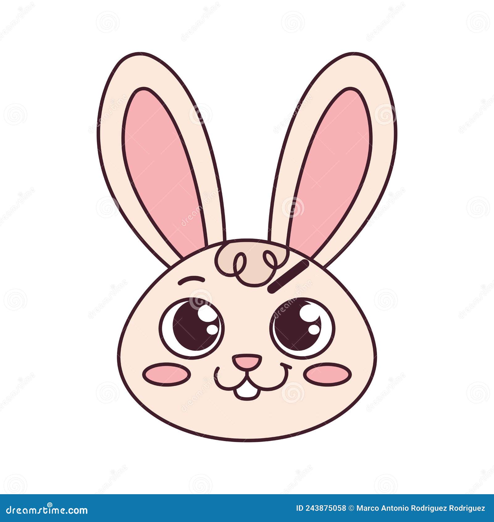 Isolated Happy Rabbit Cartoon Avatar Vector Stock Vector - Illustration ...