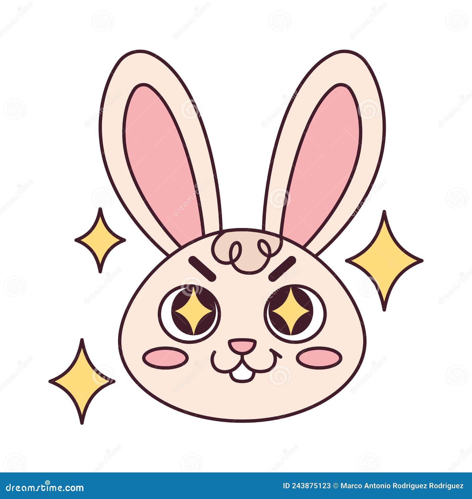 Isolated Happy Rabbit Cartoon Avatar Vector Stock Vector - Illustration ...