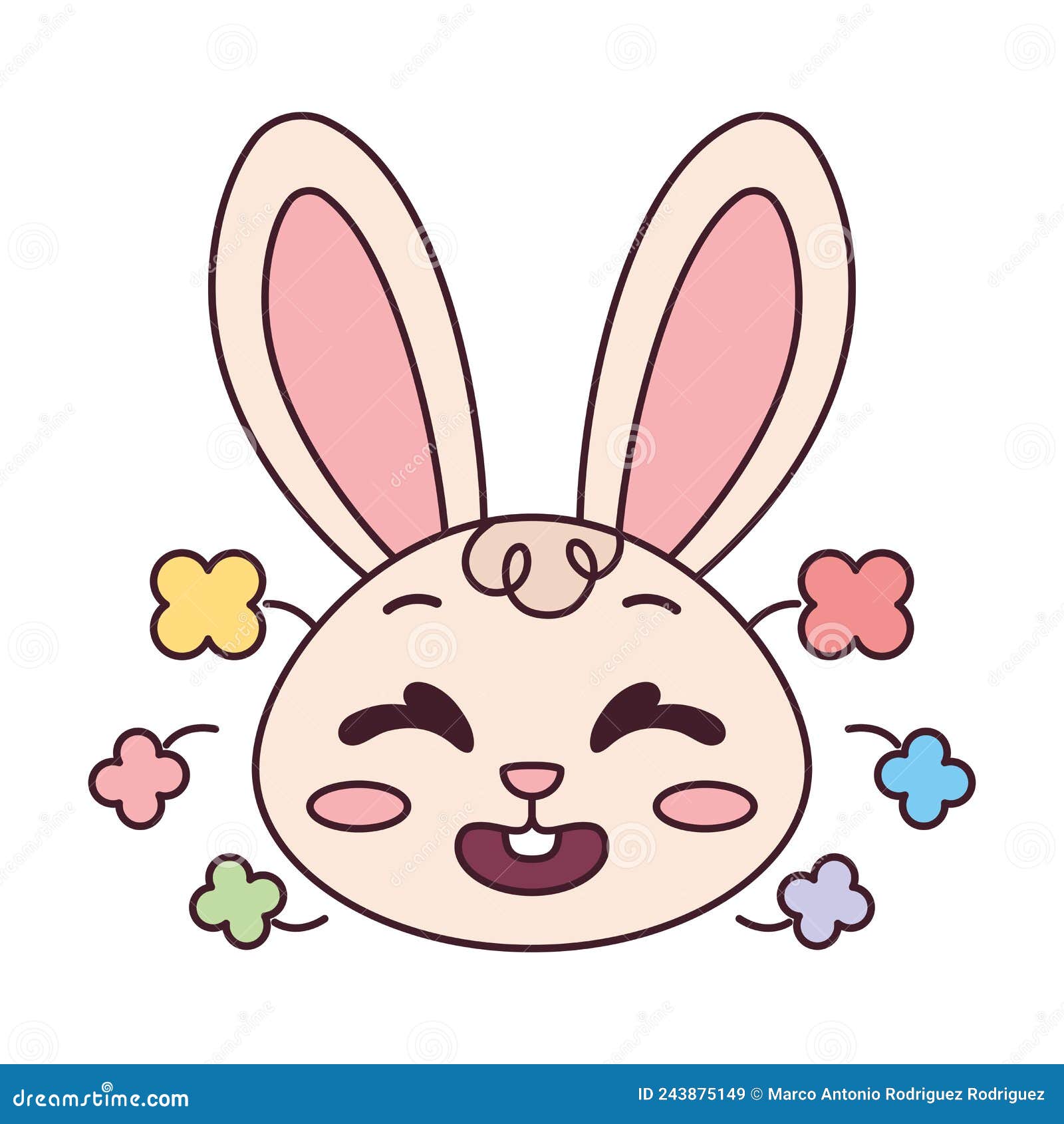 Isolated Happy Rabbit Cartoon Avatar Vector Stock Vector - Illustration ...