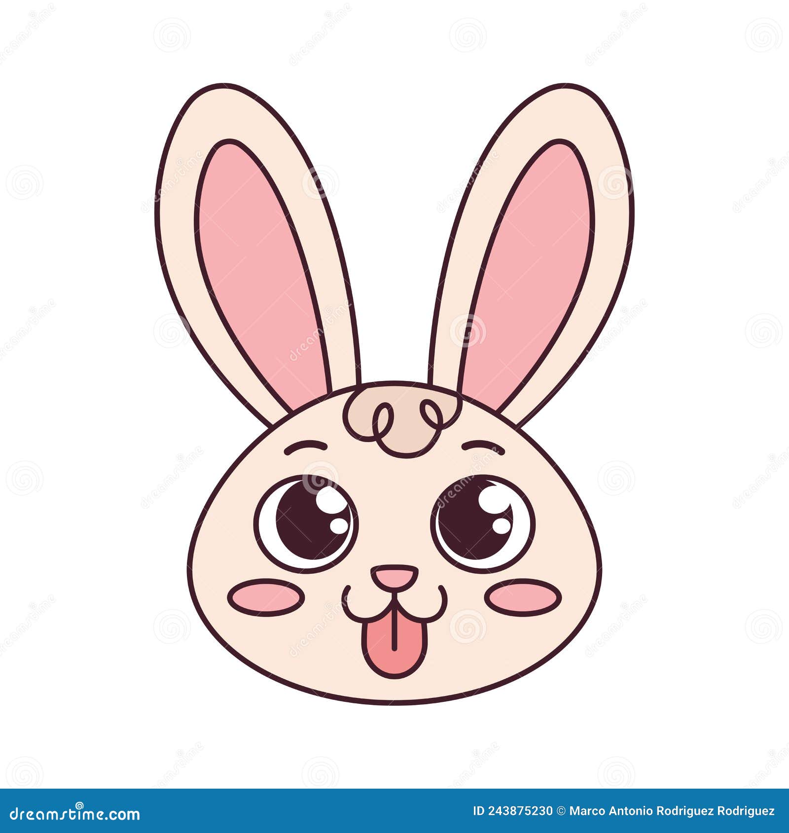 Isolated Happy Rabbit Cartoon Avatar Vector Stock Vector - Illustration ...