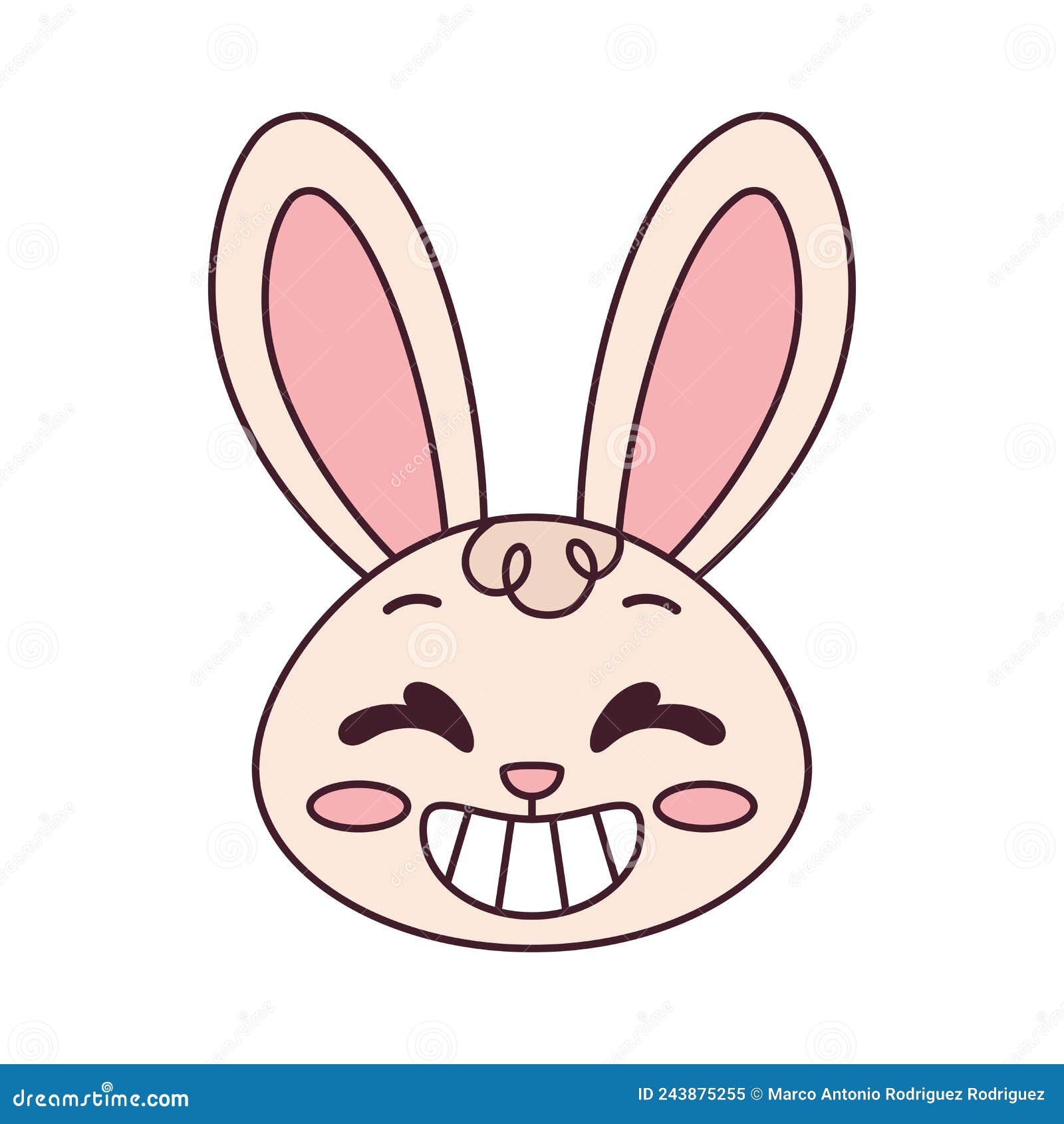 Isolated Happy Rabbit Cartoon Avatar Vector Stock Vector - Illustration ...