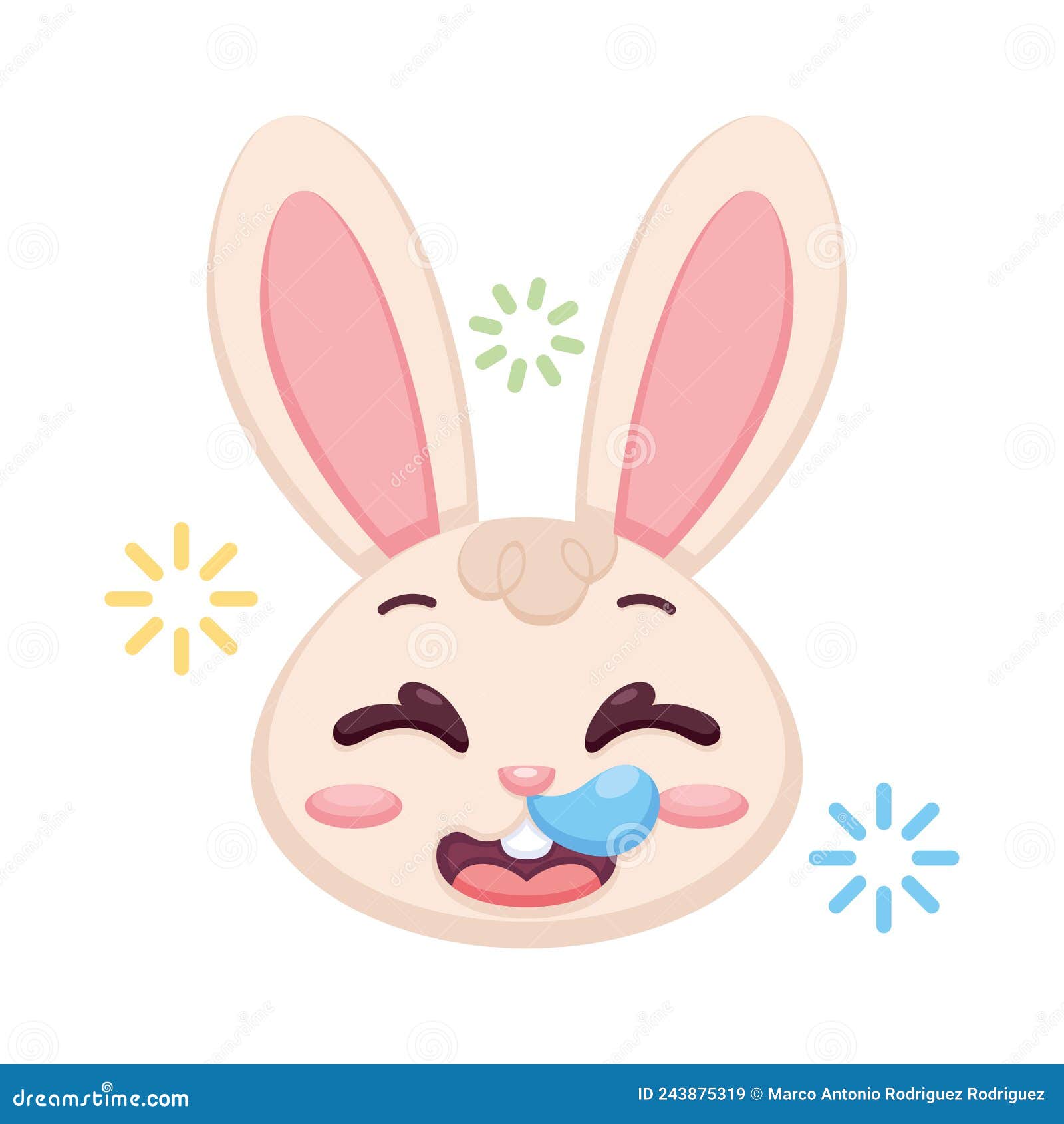 Isolated Happy Rabbit Cartoon Avatar Vector Stock Vector - Illustration ...