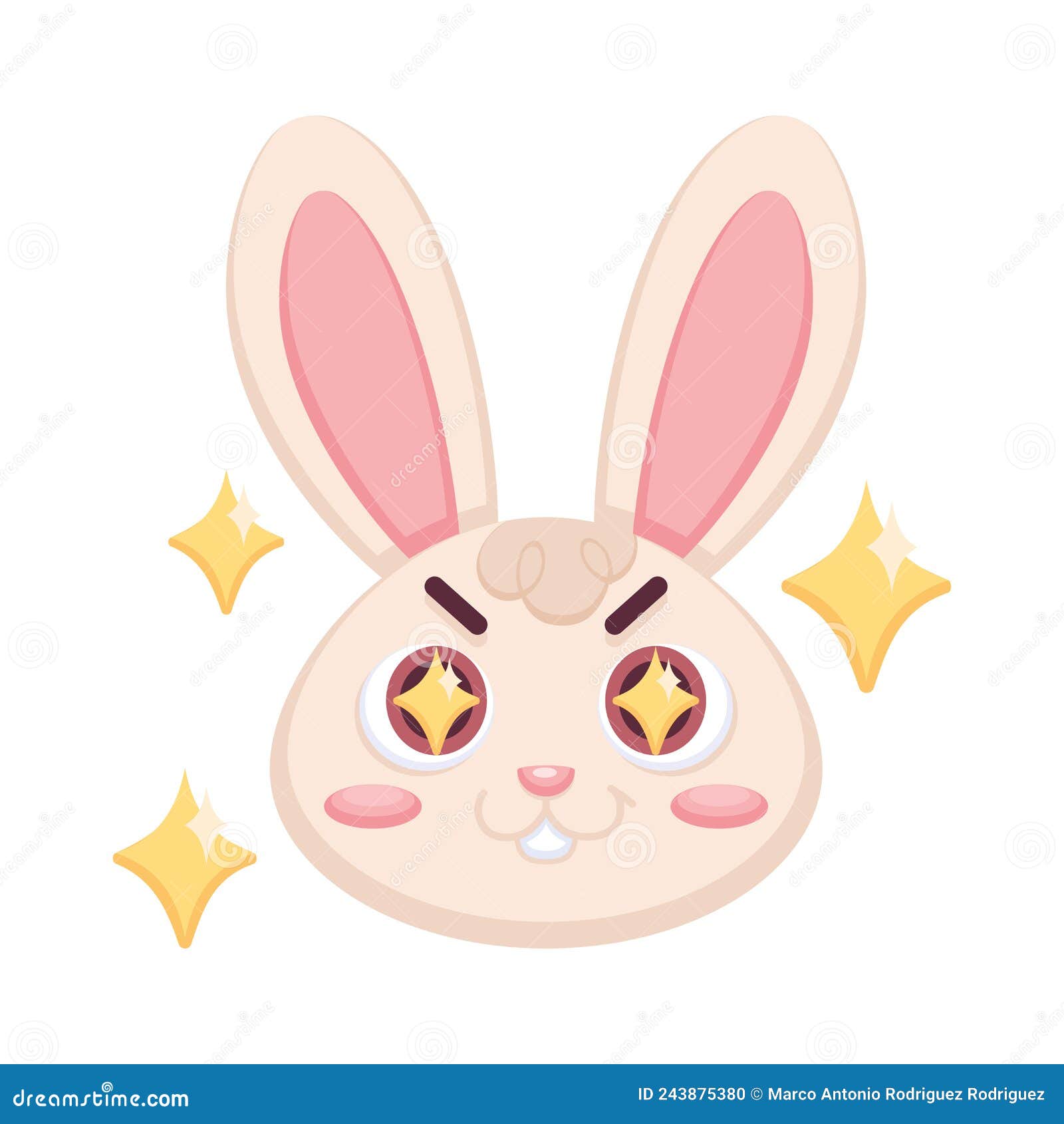 Isolated Happy Rabbit Cartoon Avatar Vector Stock Vector - Illustration ...