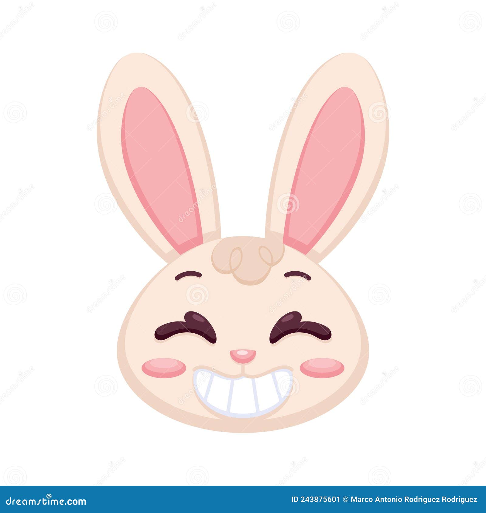 Isolated Happy Rabbit Cartoon Avatar Vector Stock Vector - Illustration ...