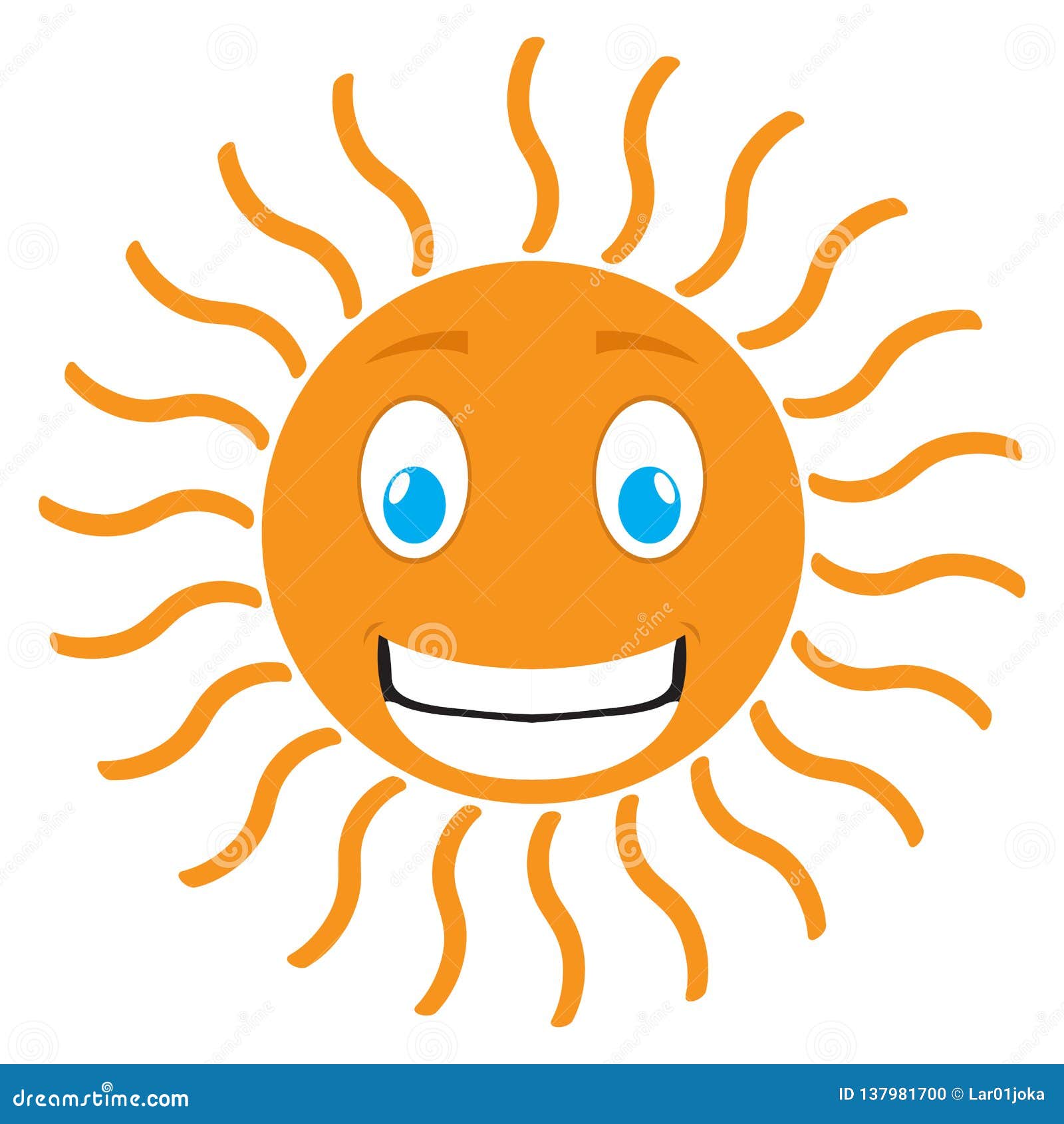 Isolated happy sun stock vector. Illustration of cute - 137981700