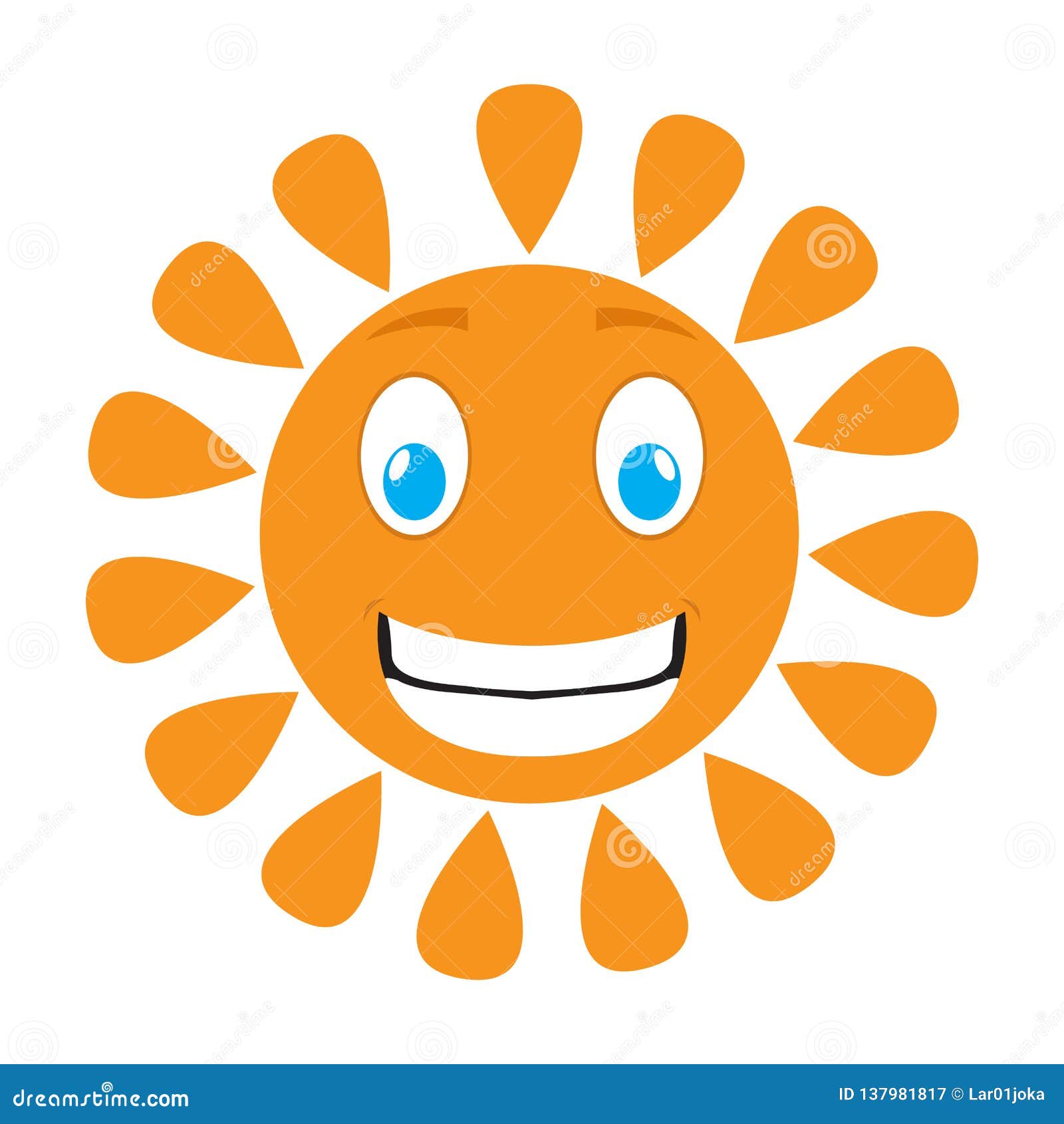 Isolated happy sun stock vector. Illustration of cartoon - 137981817