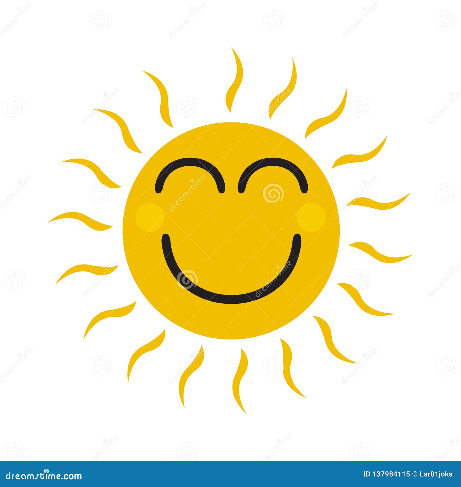 Isolated happy sun stock vector. Illustration of light - 137984115
