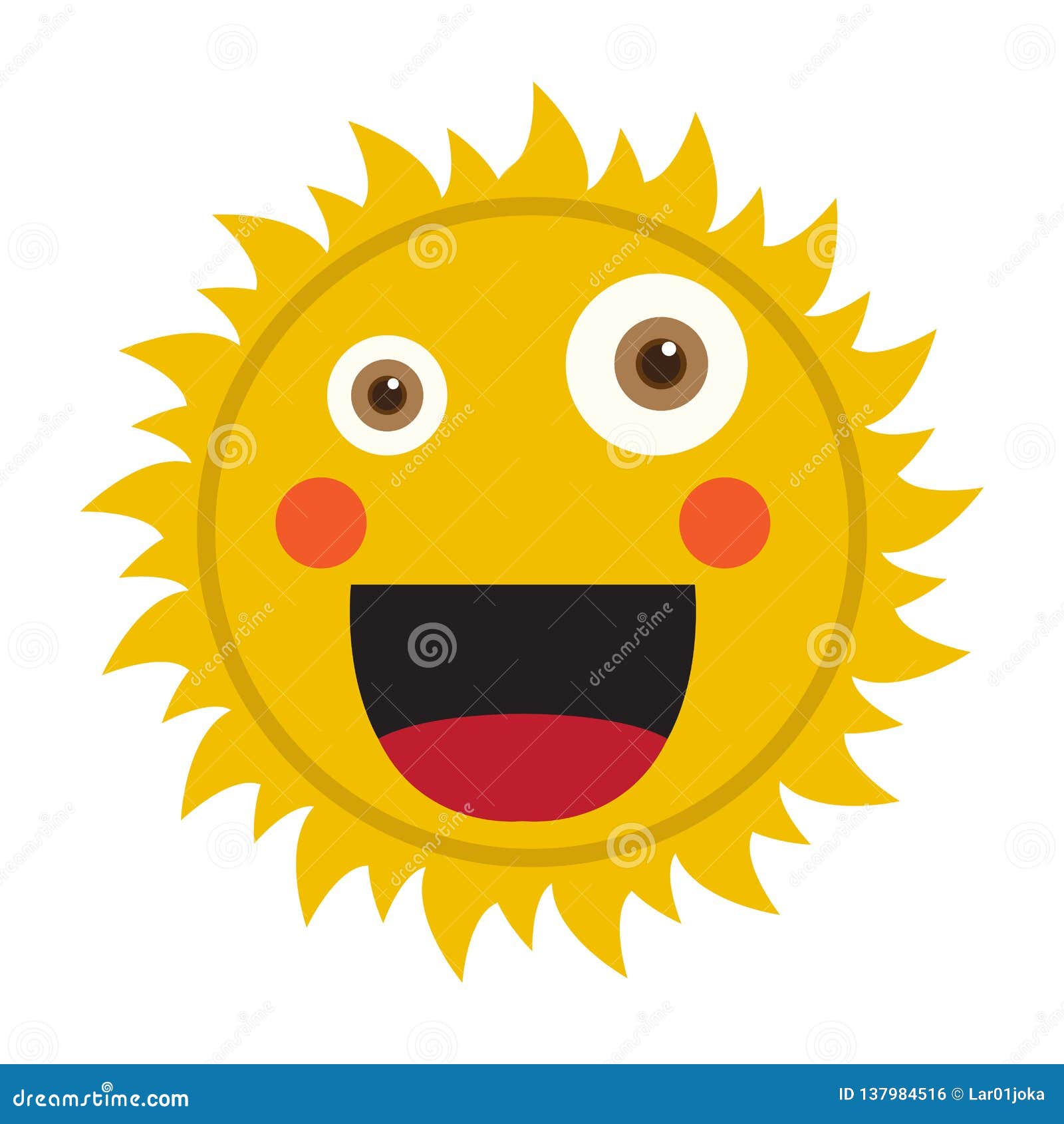 Isolated happy sun stock vector. Illustration of summer - 137984516