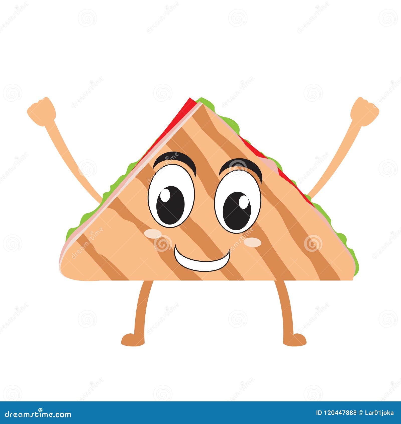 Isolated happy taco emote stock vector. Illustration of food - 120447888