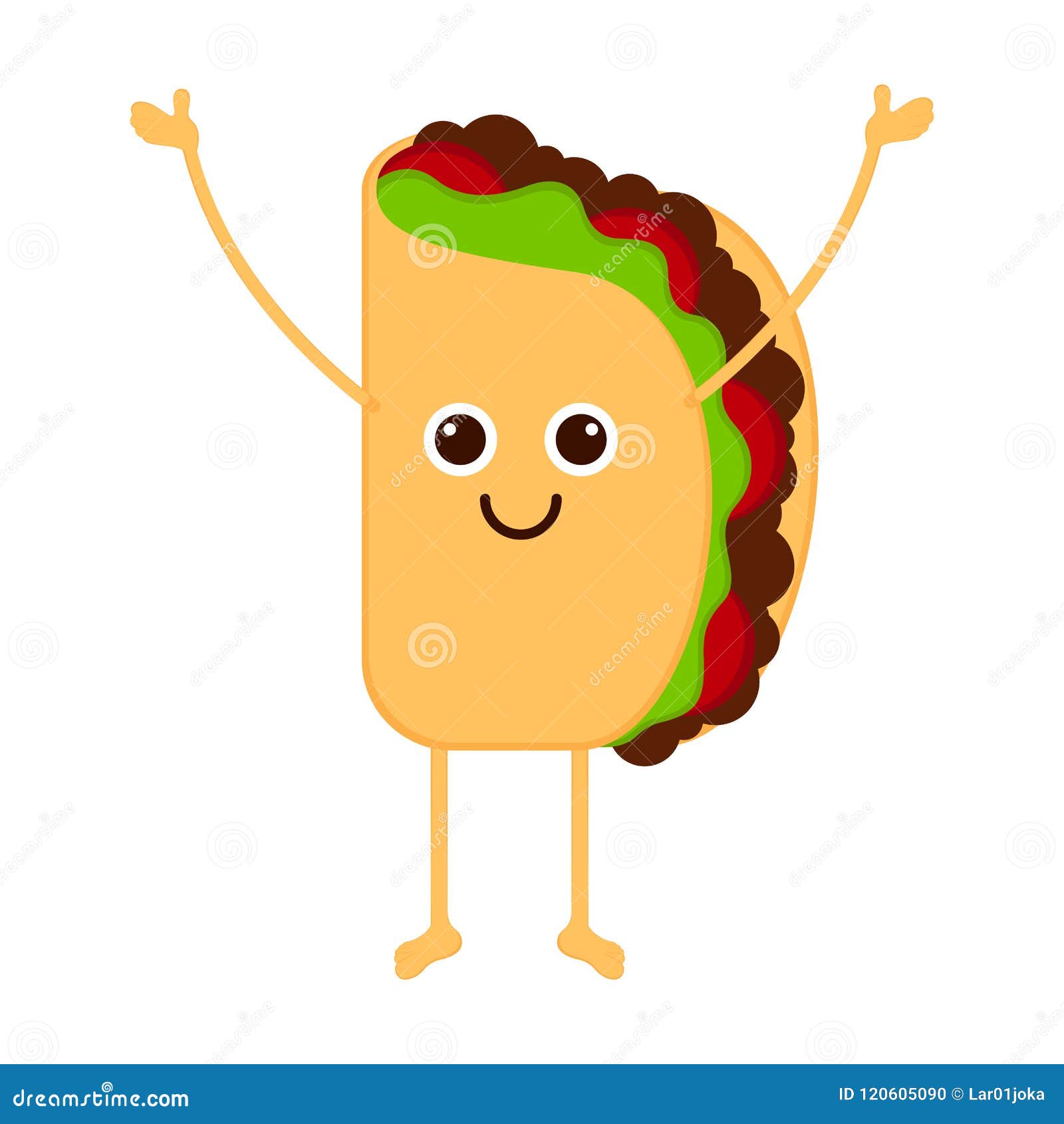 Isolated happy taco emote stock vector. Illustration of design - 120605090