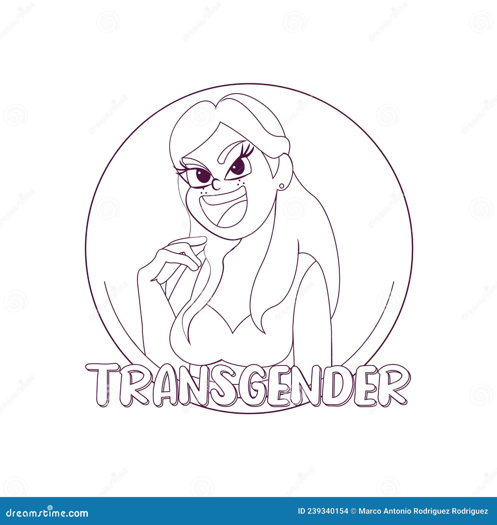 Isolated Happy Transgender Person Vector Stock Vector - Illustration of ...