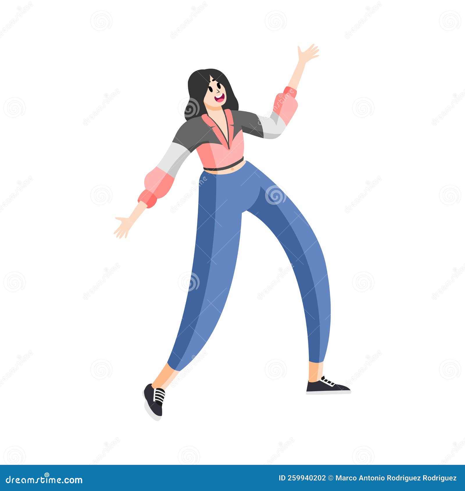Isolated Happy Woman Dancing Hobby Vector Stock Vector Illustration