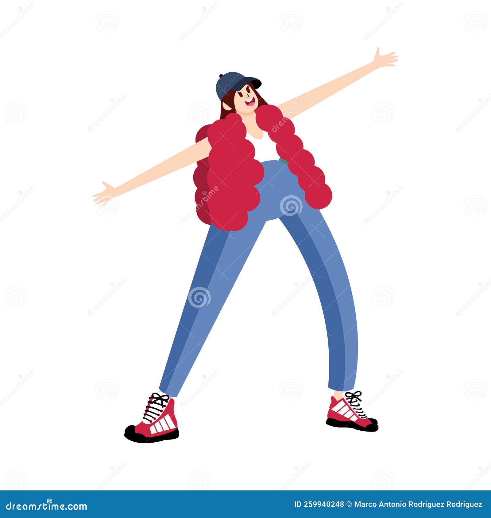 Isolated Happy Woman Dancing Hobby Vector Stock Vector Illustration