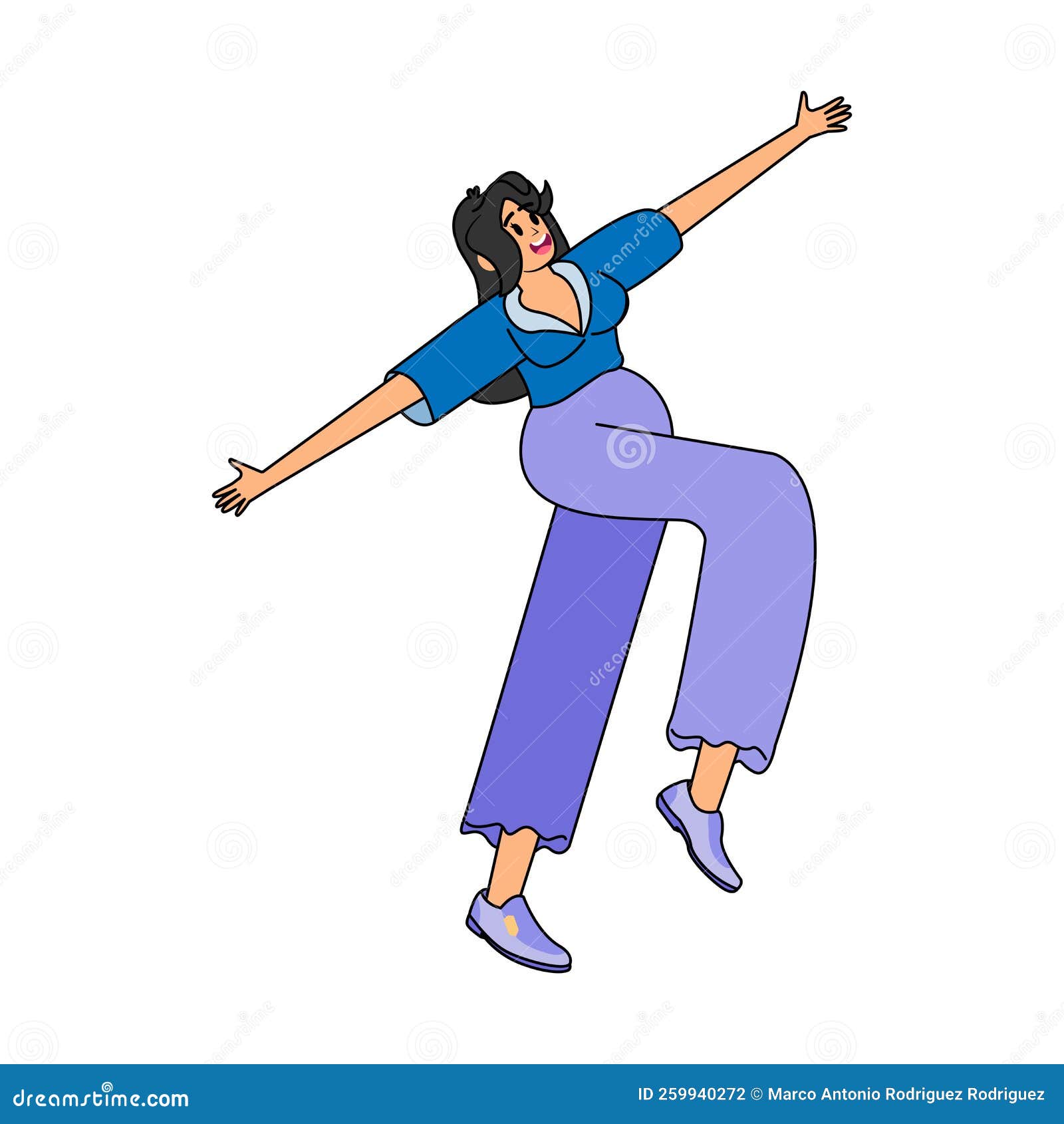 Isolated Happy Woman Dancing Hobby Vector Stock Vector Illustration
