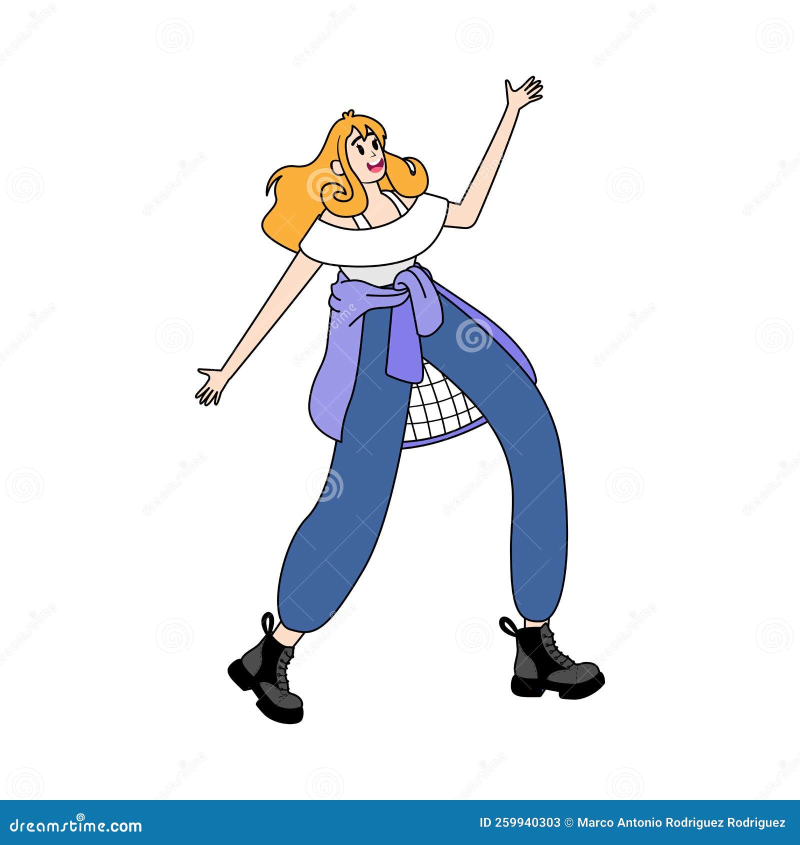 Isolated Happy Woman Dancing Hobby Vector Stock Vector Illustration