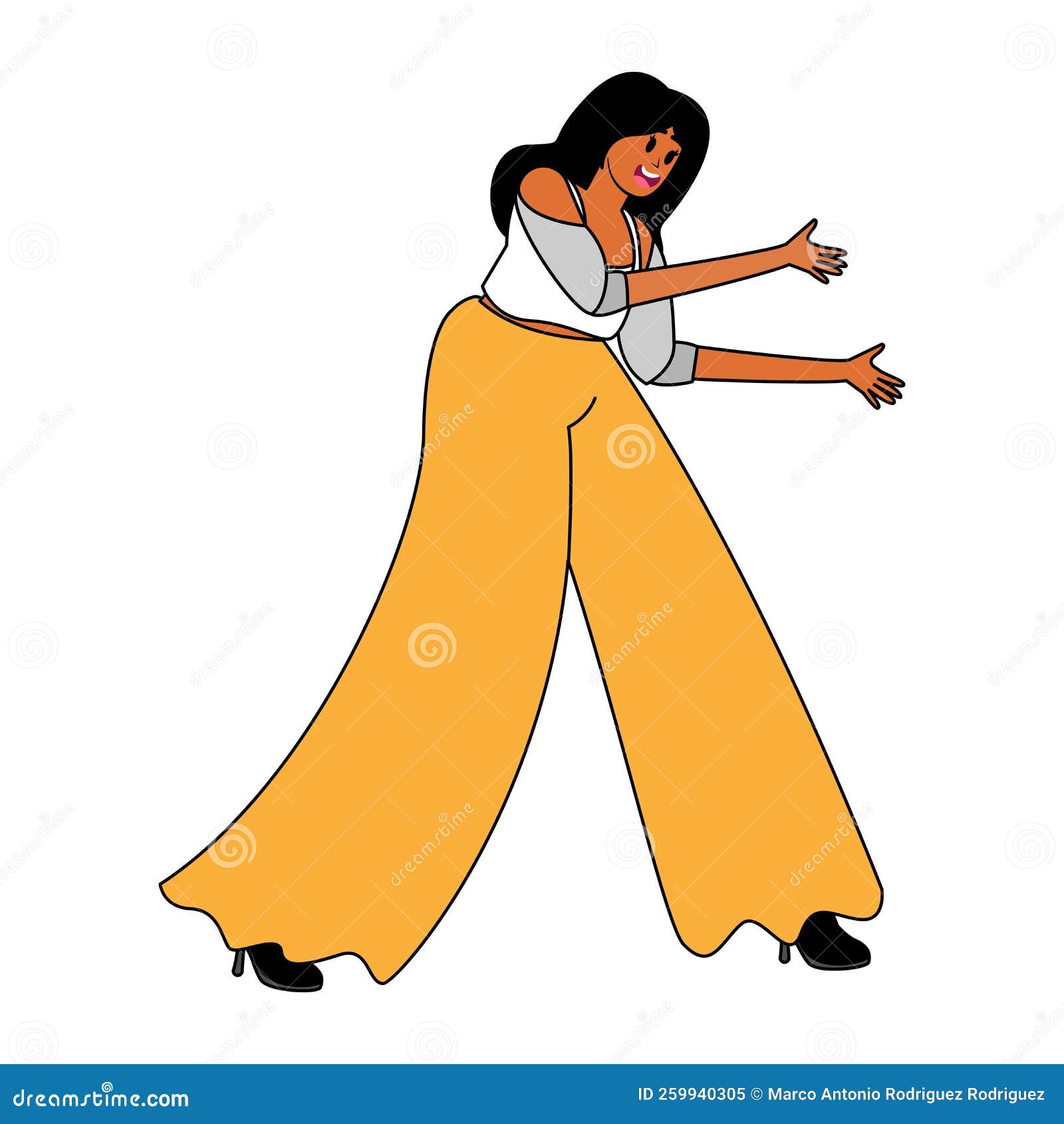 Isolated Happy Woman Dancing Hobby Vector Stock Vector Illustration