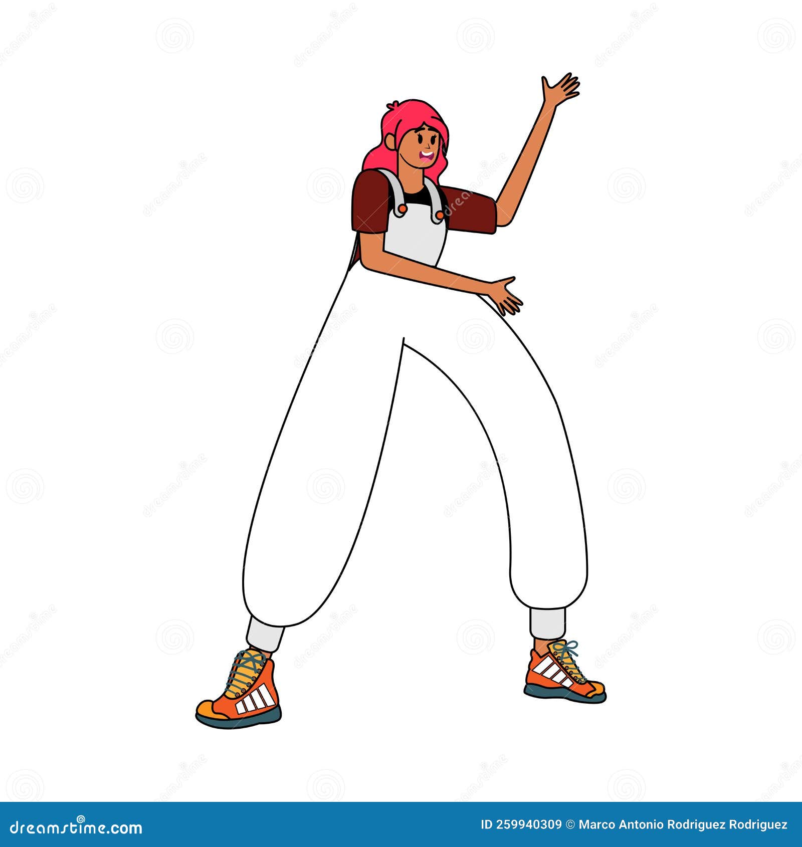 Isolated Happy Woman Dancing Hobby Vector Stock Vector Illustration