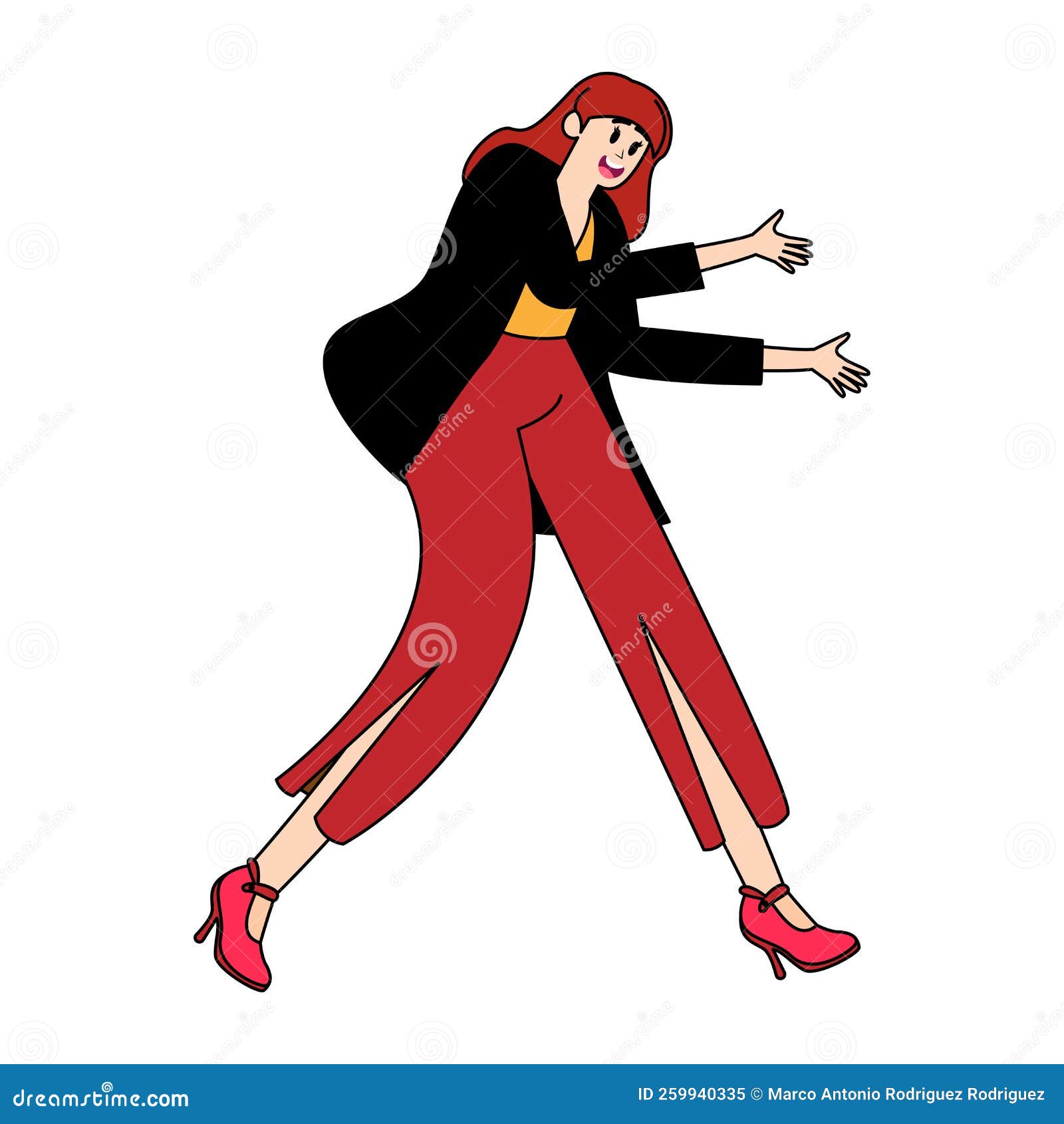 Isolated Happy Woman Dancing Hobby Vector Stock Vector Illustration