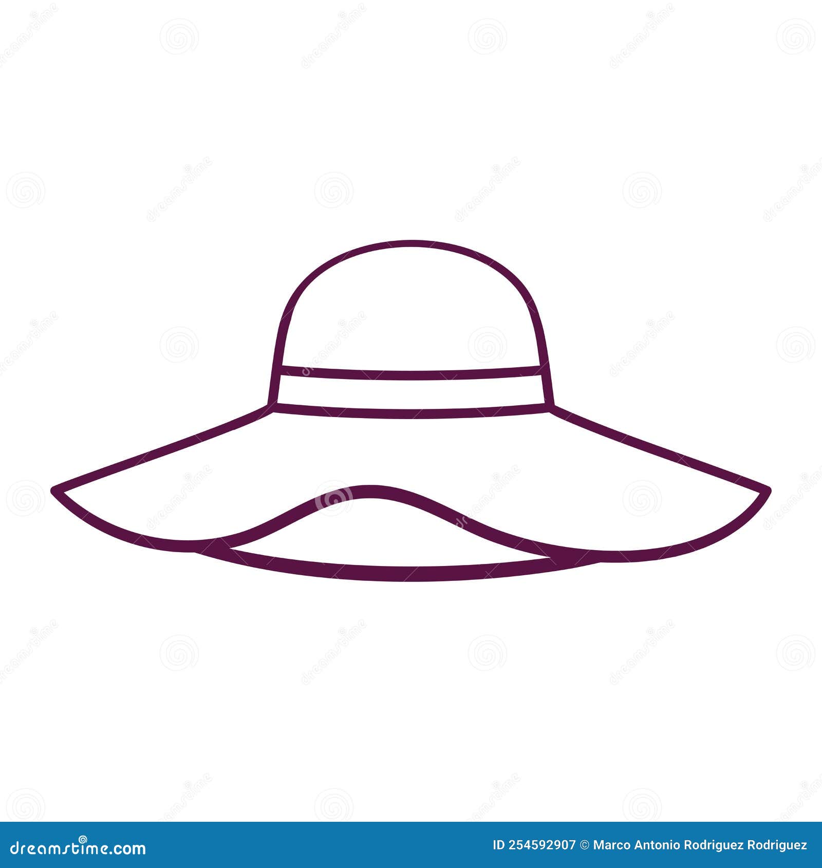Isolated Hat Draw Beach Vector Illustration Stock Vector - Illustration ...