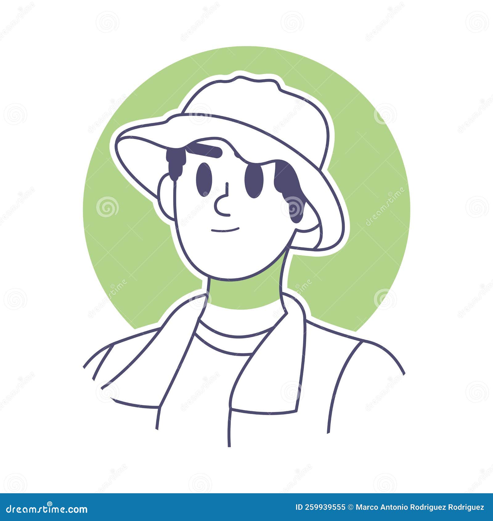 Isolated Hat Man Draw Vector Illustration Stock Vector - Illustration ...