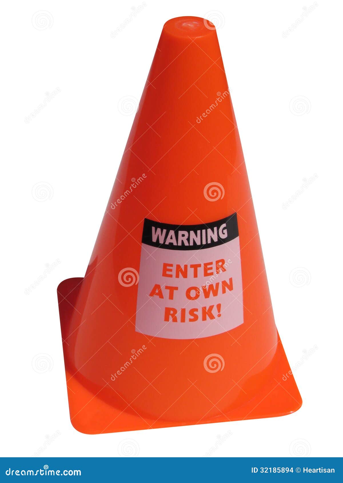Isolated Hazard Warning Cone Stock Photo - Image of risk, orange: 32185894