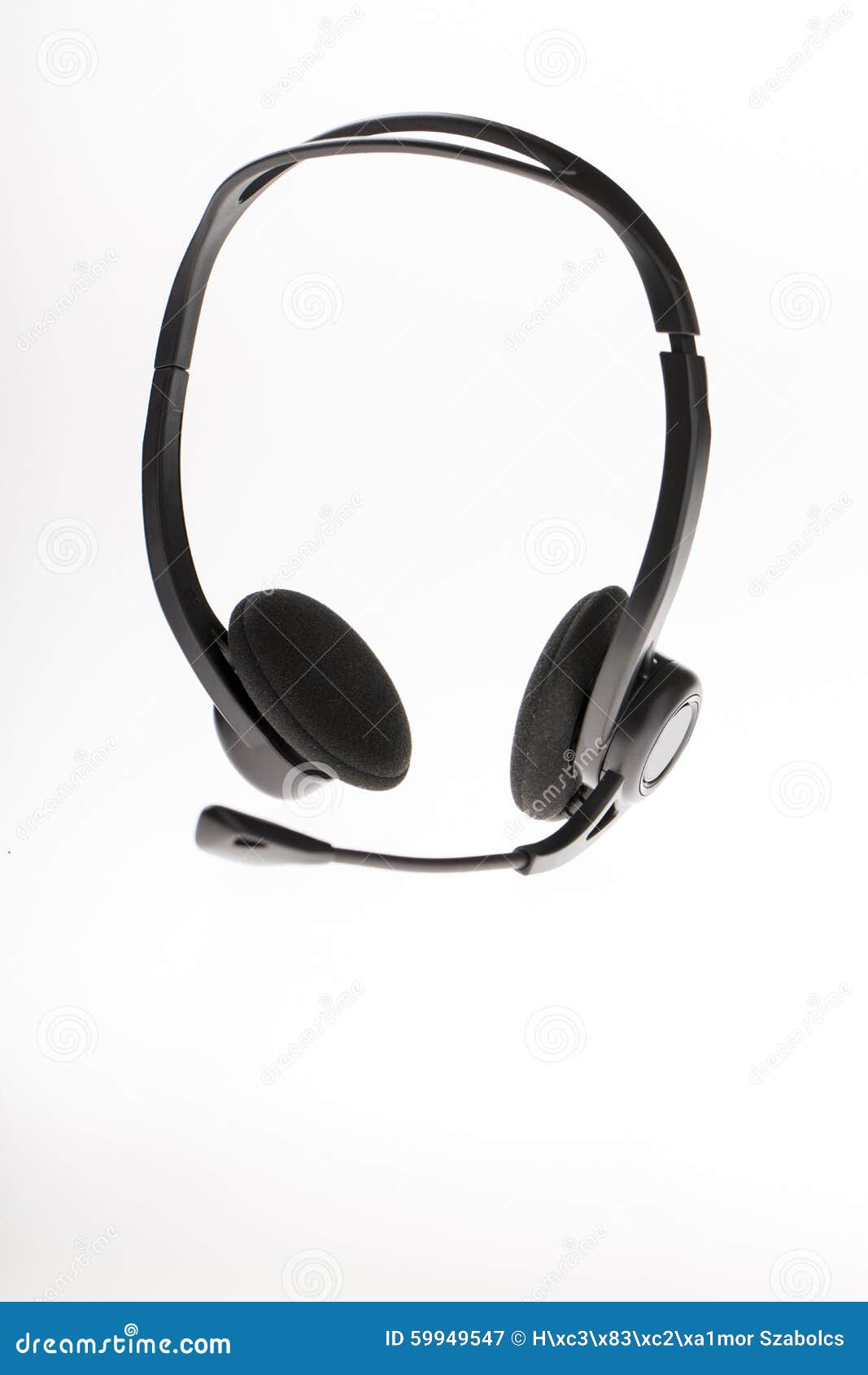 Isolated Head Setts with Cable Stock Image - Image of phone, telephone ...