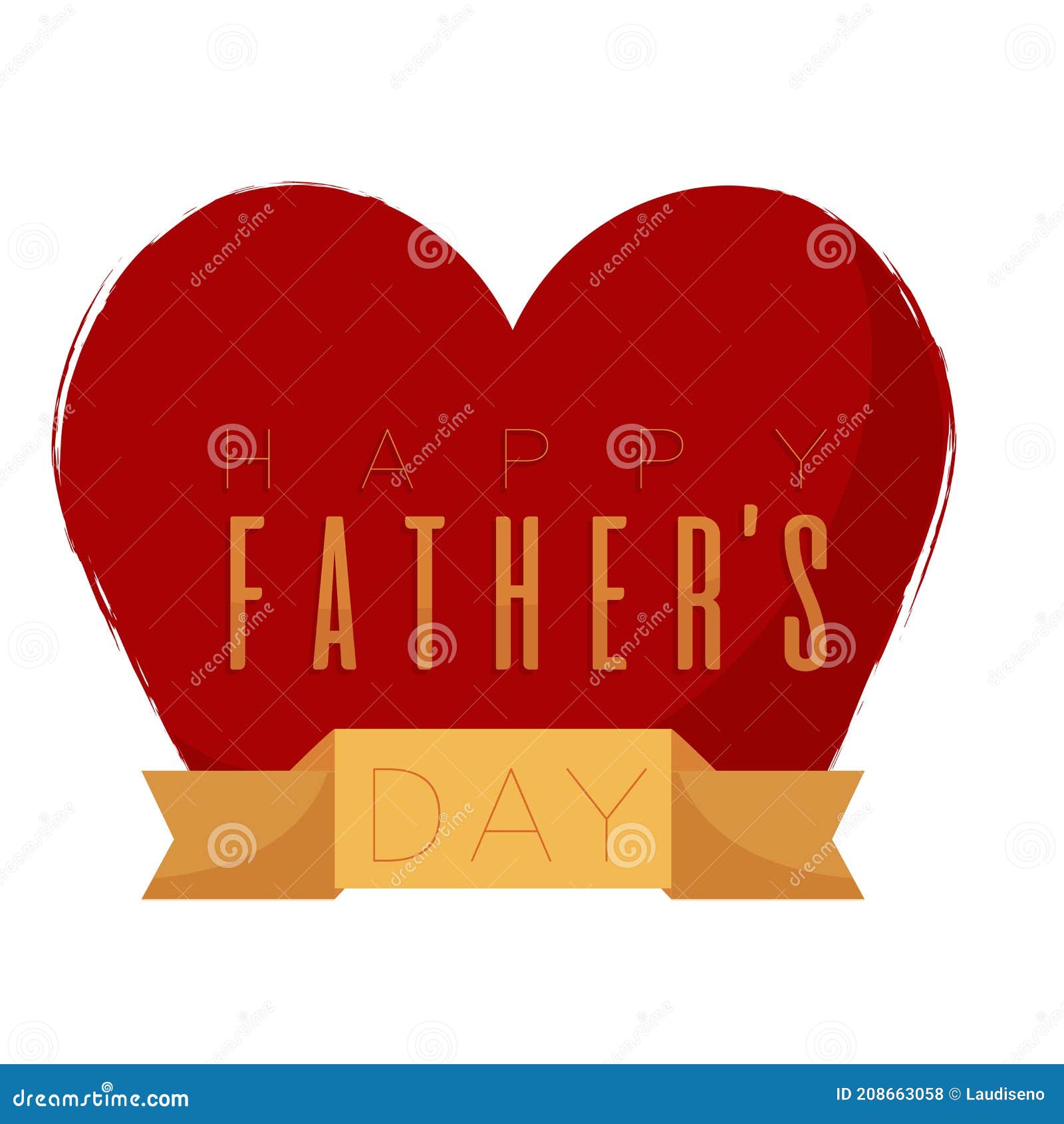 Isolated heart fathers day stock vector. Illustration of decoration ...