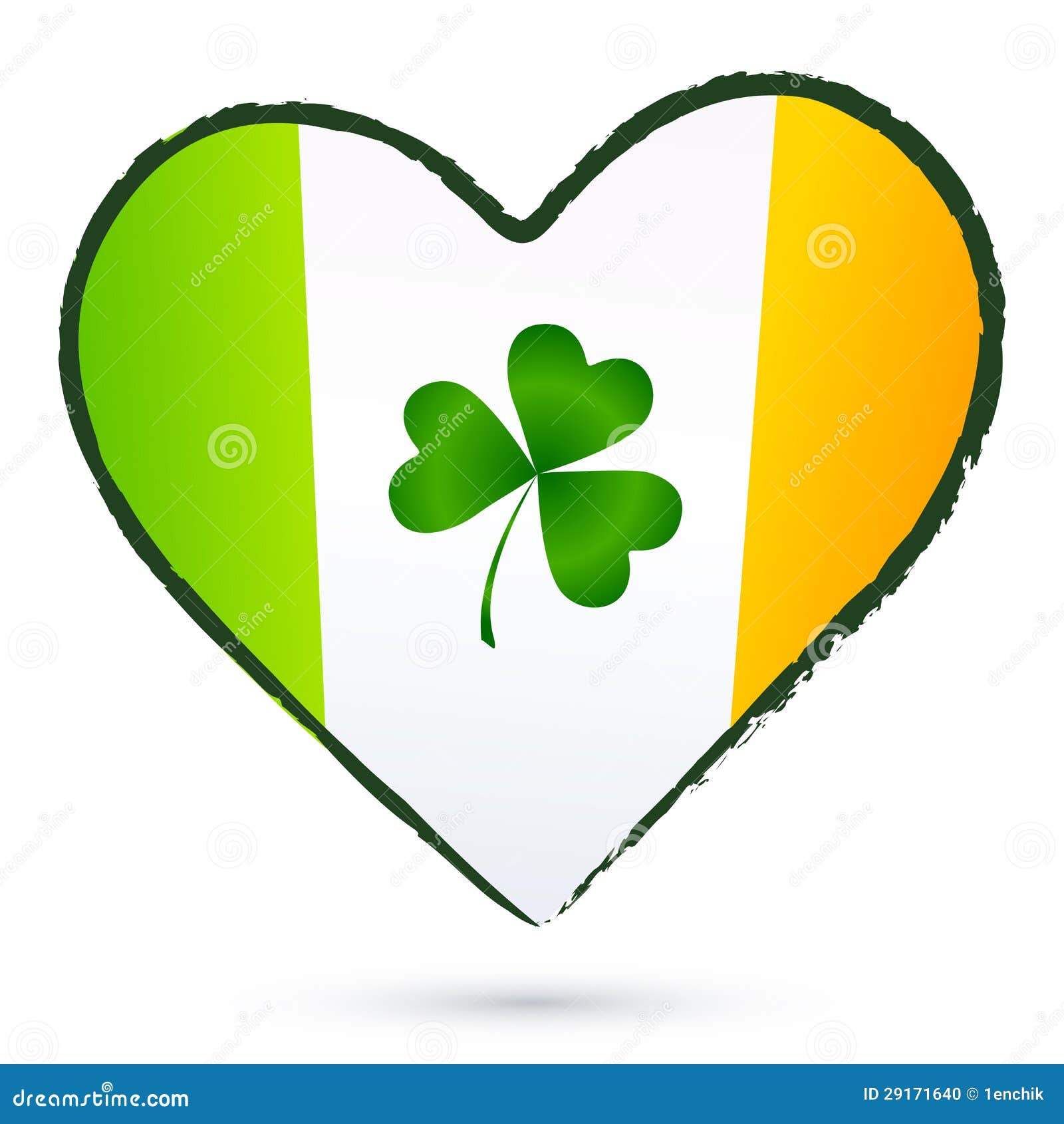 Isolated Heart with Green Cliver and Irish Flag Stock Vector ...