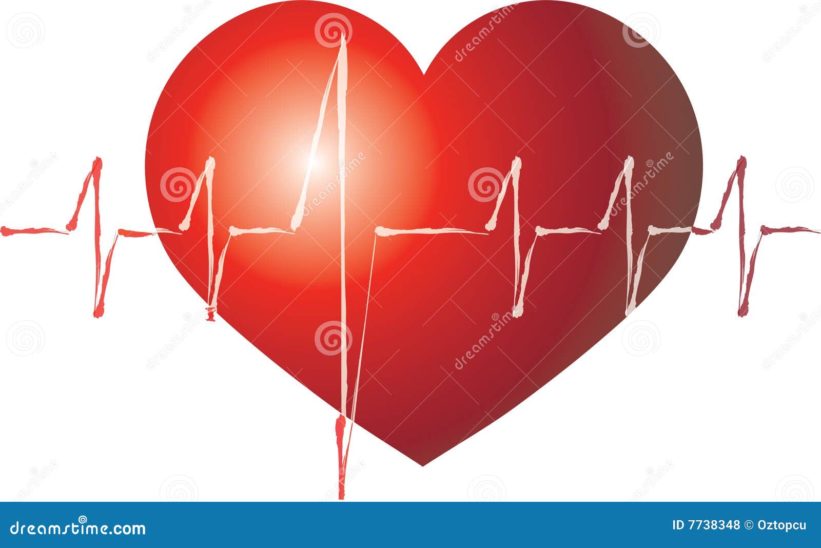 Isolated Heart with Heartbeat Stock Illustration - Illustration of ...