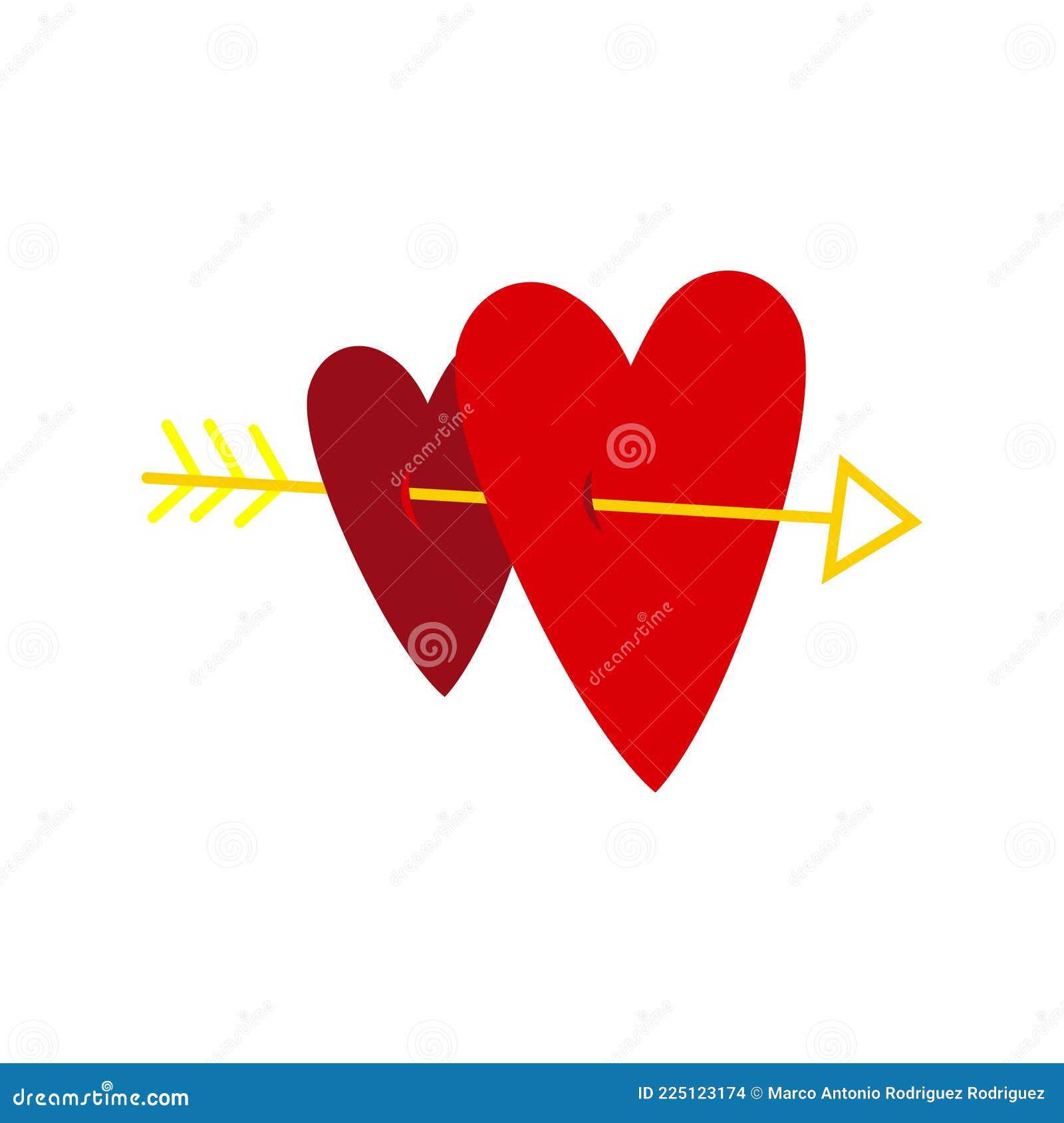 Isolated Heart Shape with an Arrow Sketch Stock Vector - Illustration ...