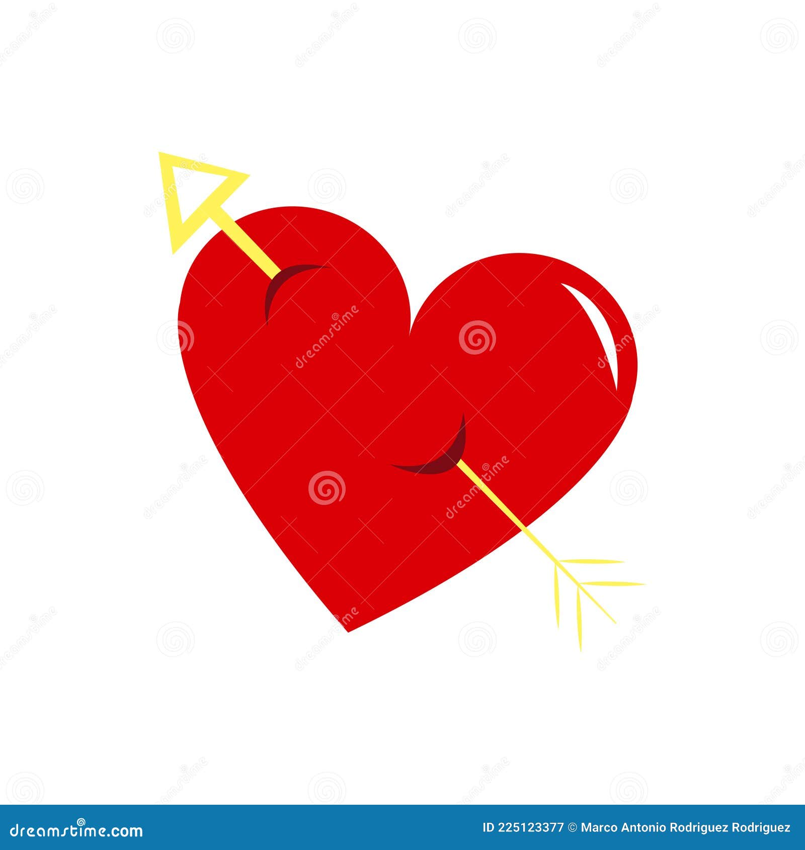 Isolated Heart Shape with an Arrow Sketch Stock Vector - Illustration ...