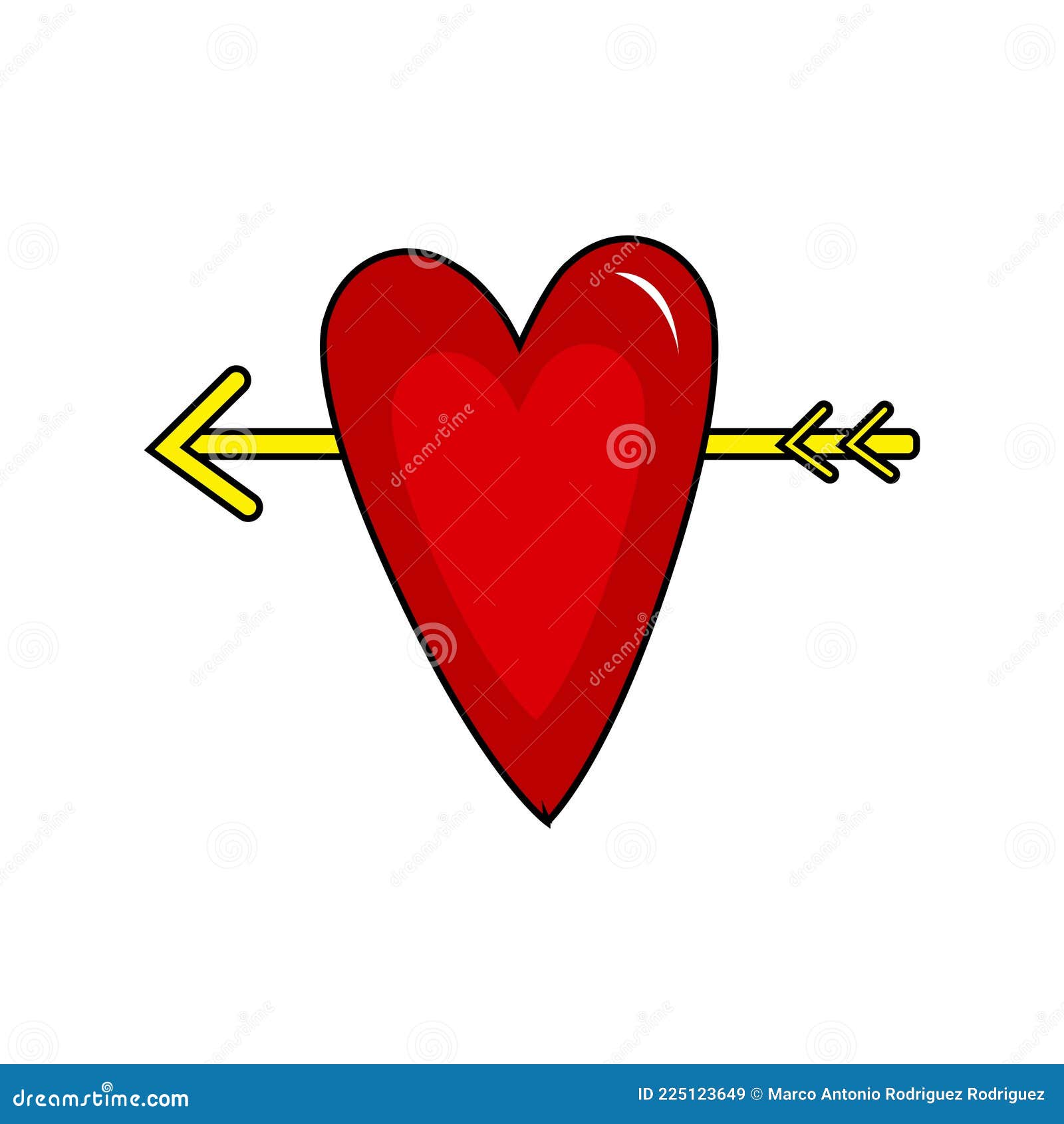 Isolated Heart Shape with an Arrow Sketch Stock Vector - Illustration ...