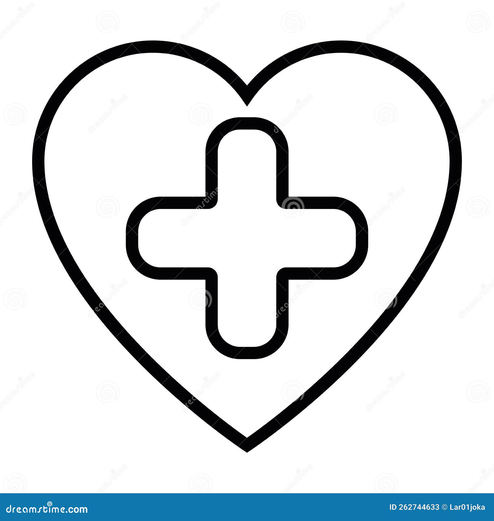 Isolated Heart Shape with Cross Symbol Icon Vector Stock Vector ...