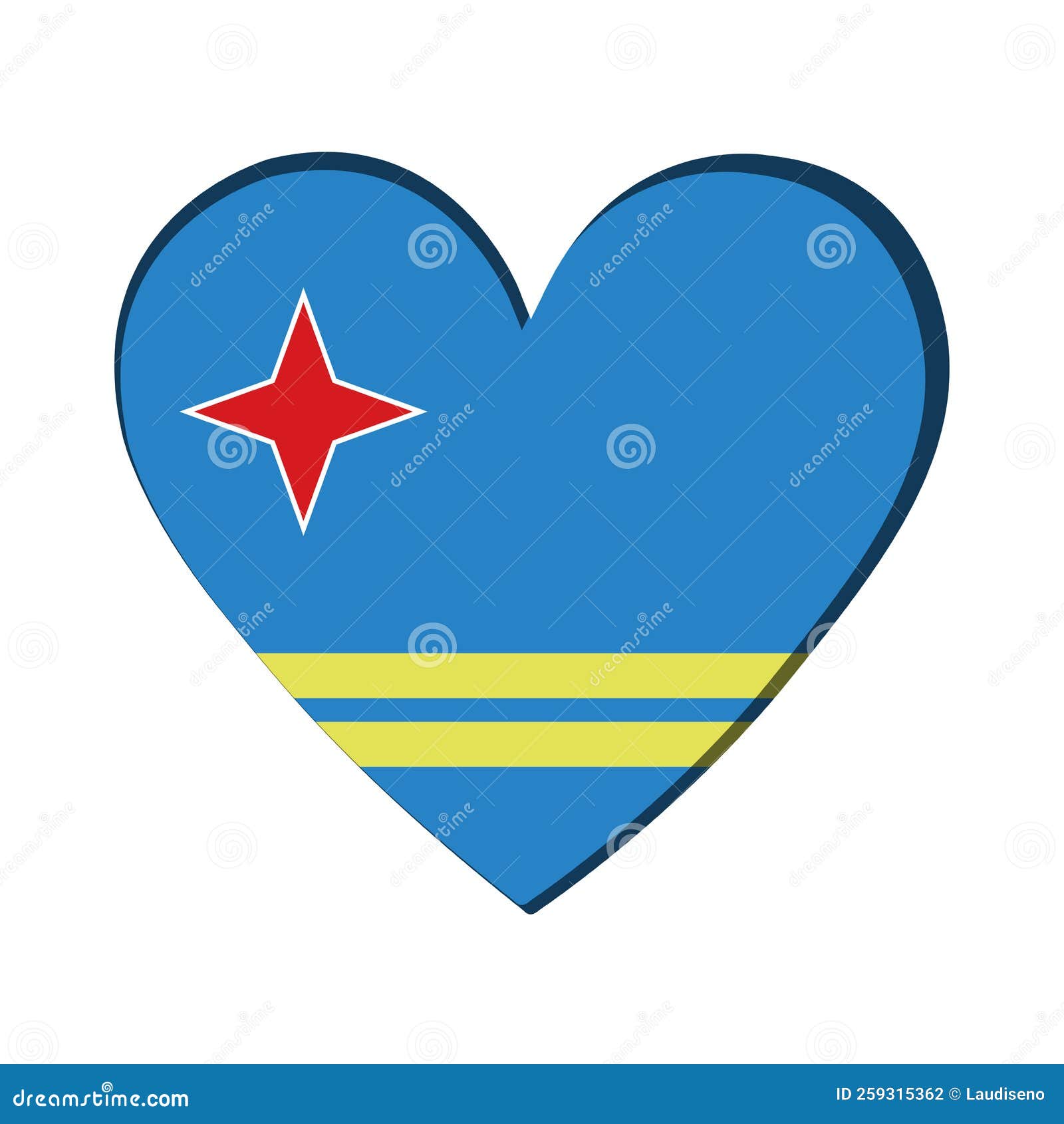 Isolated Heart Shape with the Flag of Aruba Vector Stock Vector ...