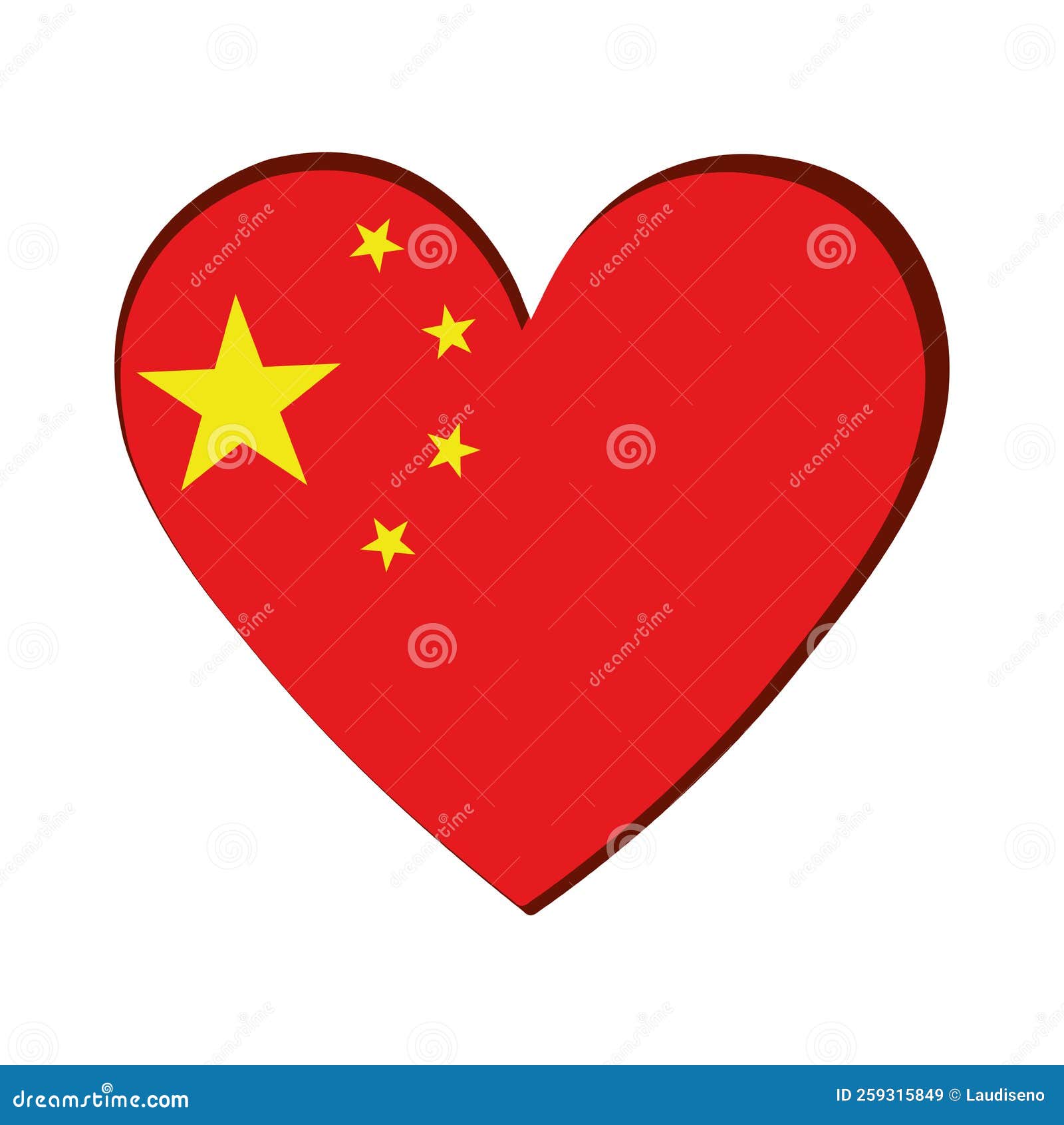 Isolated Heart Shape with the Flag of China Vector Stock Illustration ...