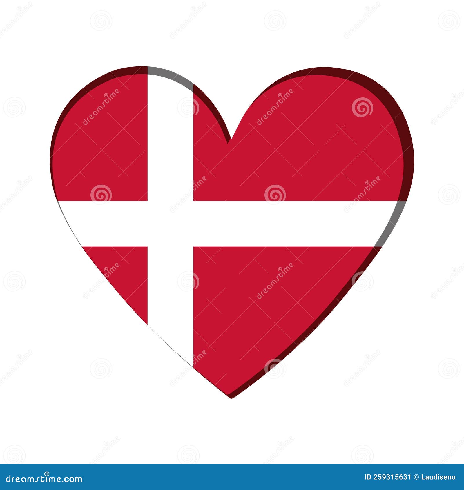Isolated Heart Shape with the Flag of Denmark Vector Stock Vector ...