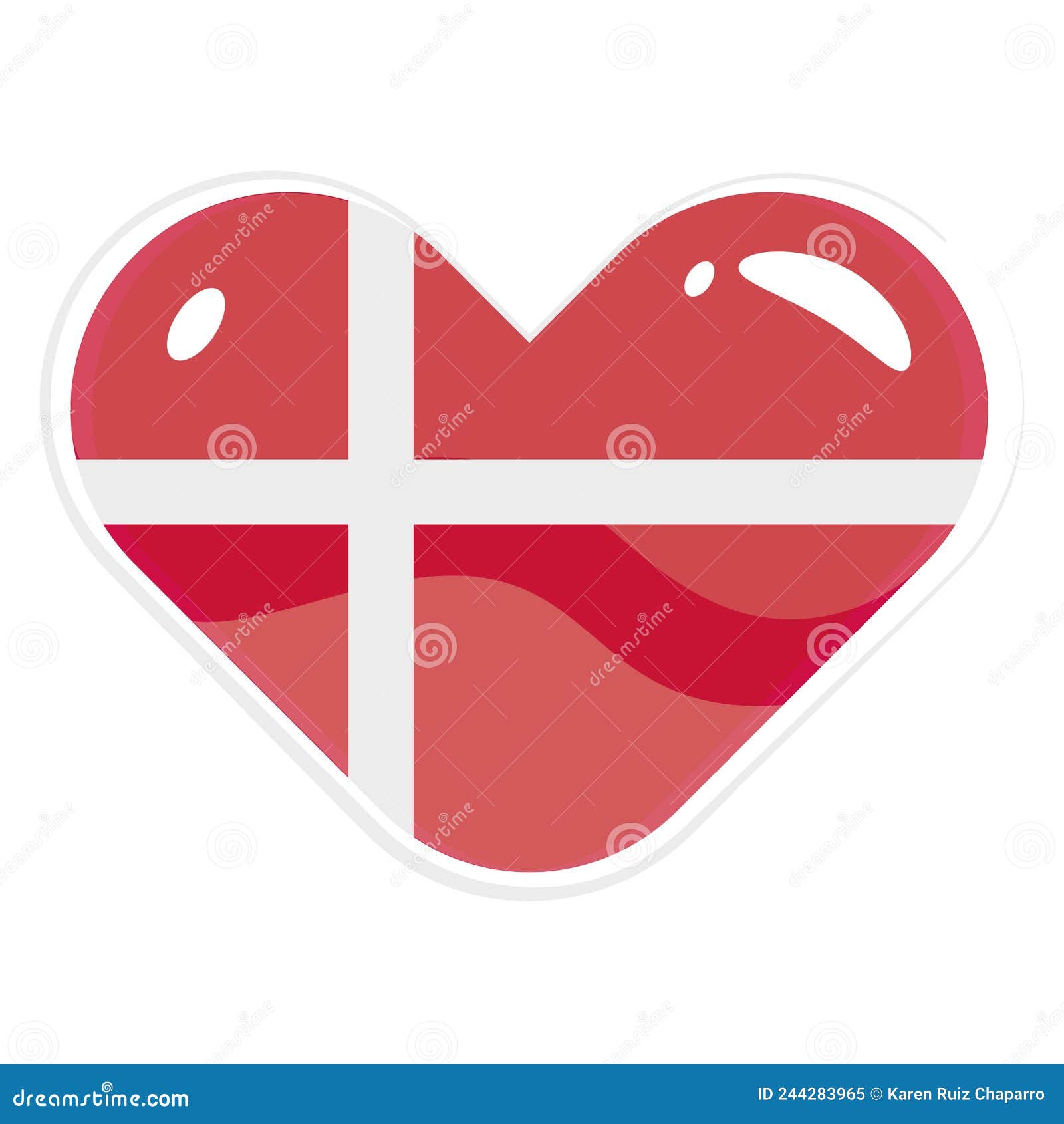 Isolated Heart Shape with the Flag of Denmark Vector Stock Vector ...
