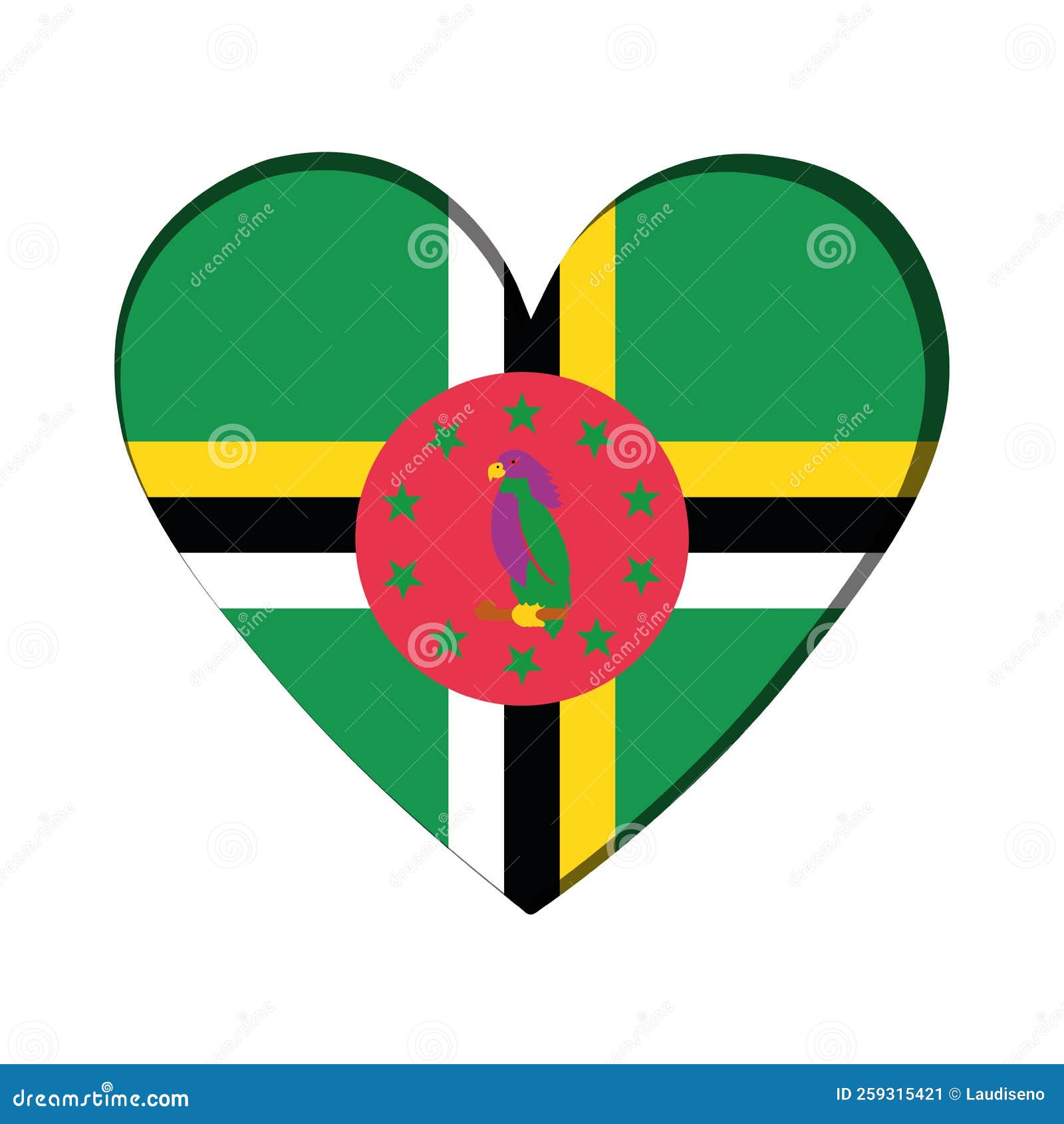 Isolated Heart Shape with the Flag of Dominica Vector Stock Vector ...