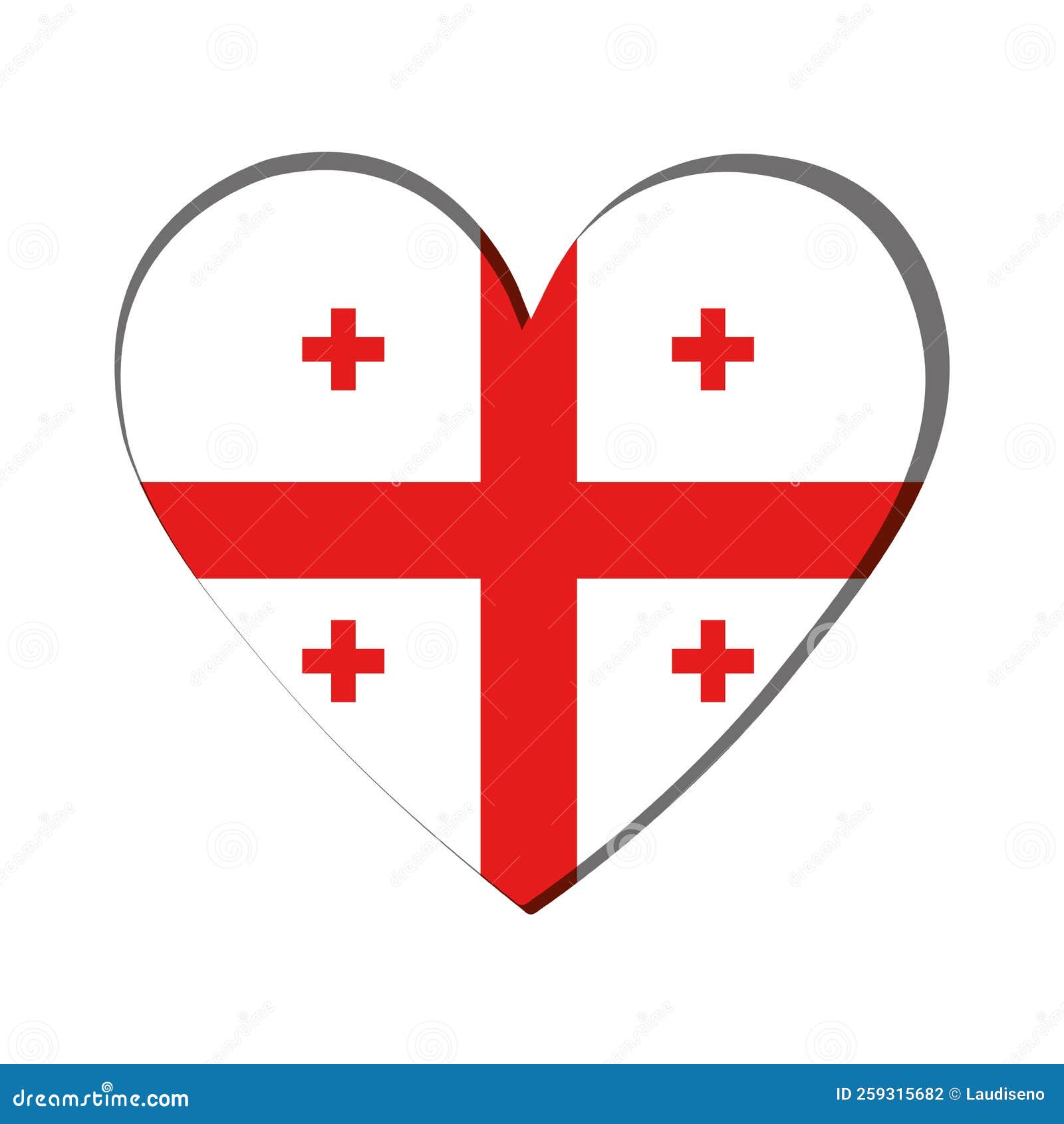 Isolated Heart Shape with the Flag of Georgia Vector Stock Vector ...