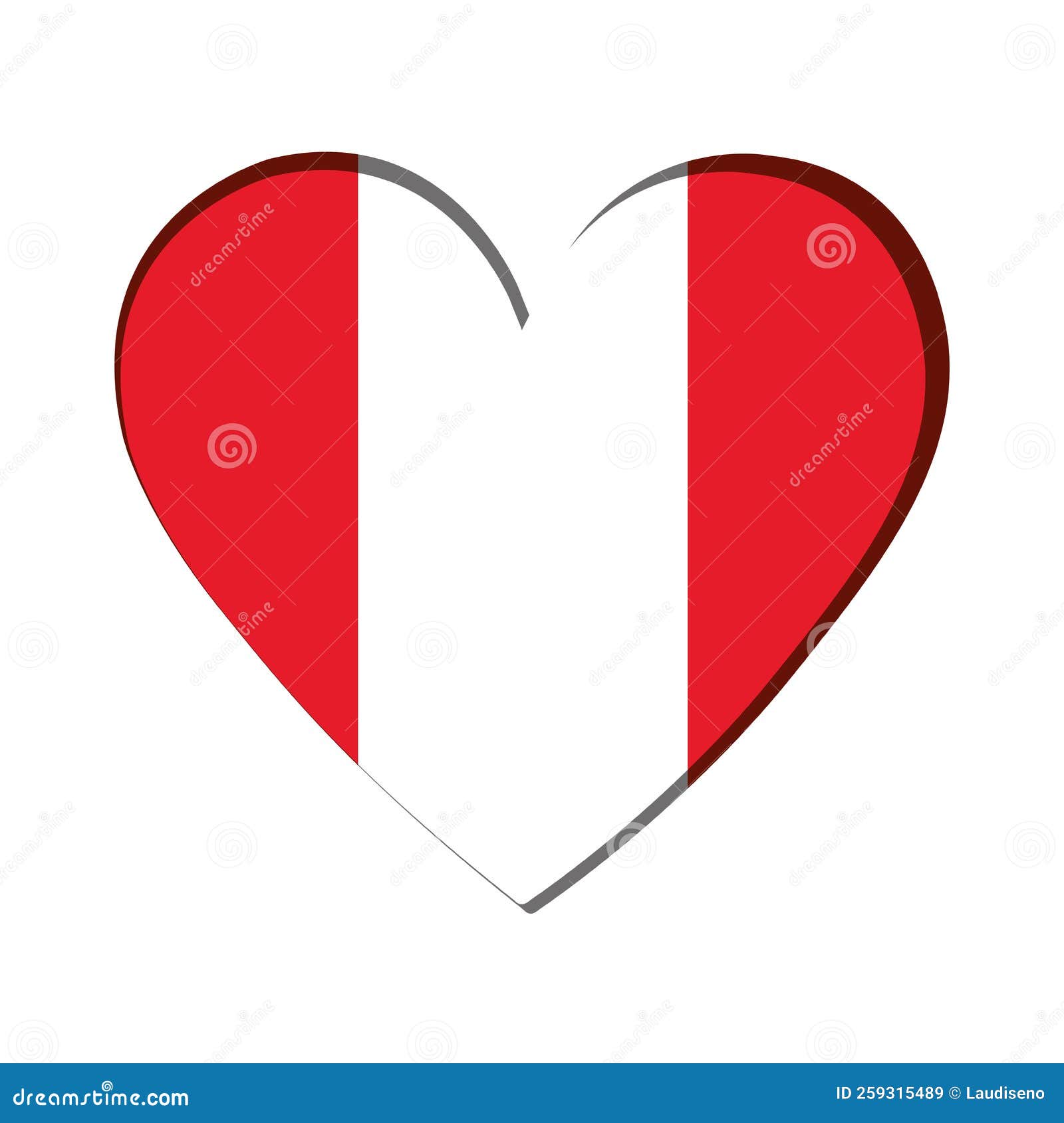Isolated Heart Shape with the Flag of Peru Vector Stock Vector ...