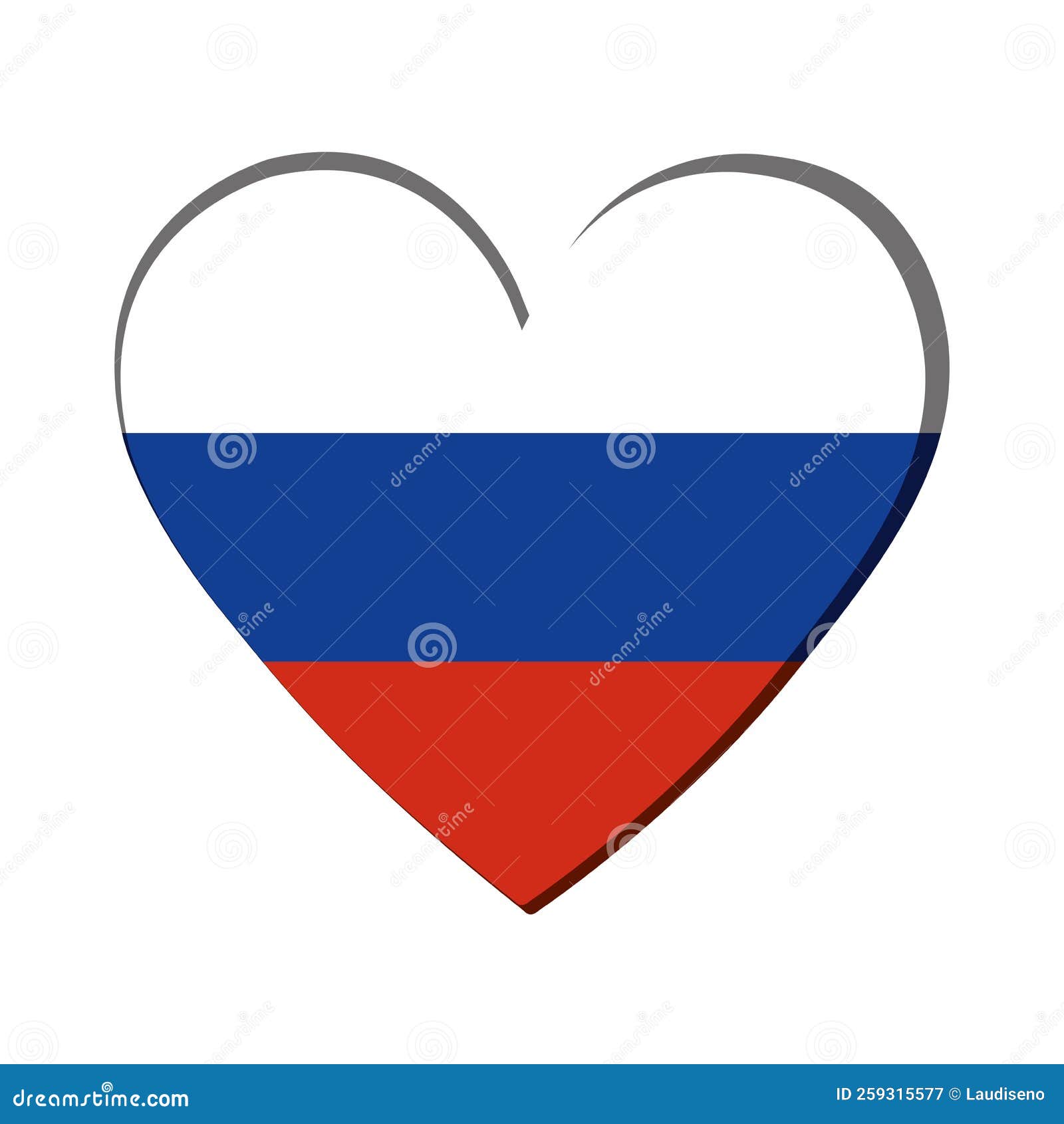Isolated Heart Shape with the Flag of Russia Vector Stock Vector ...