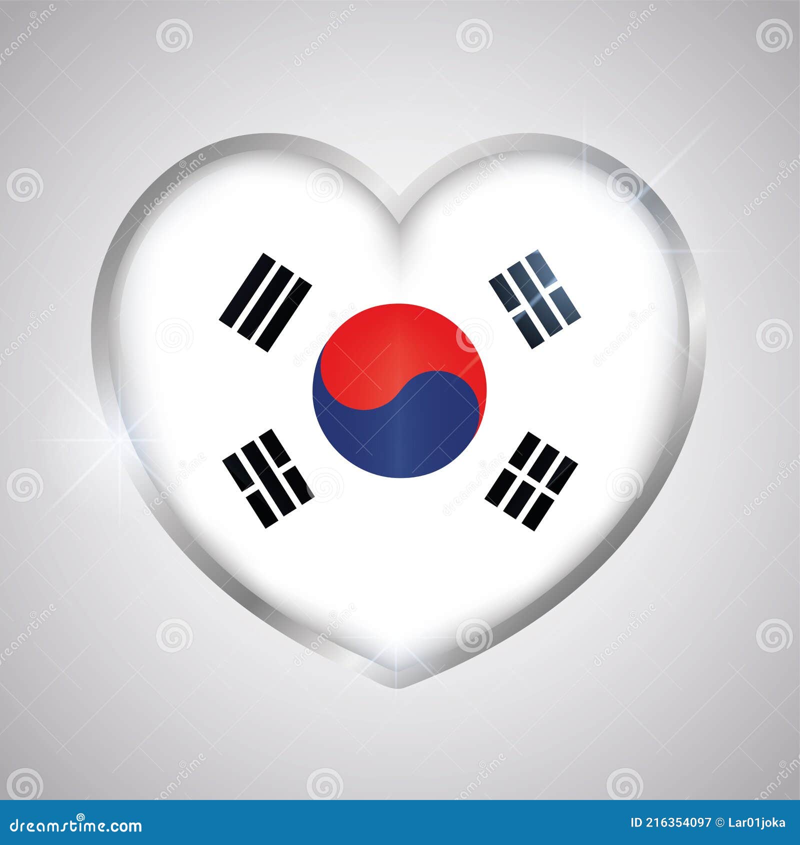 Isolated Heart Shape with the Flag of South Korea Stock Vector ...